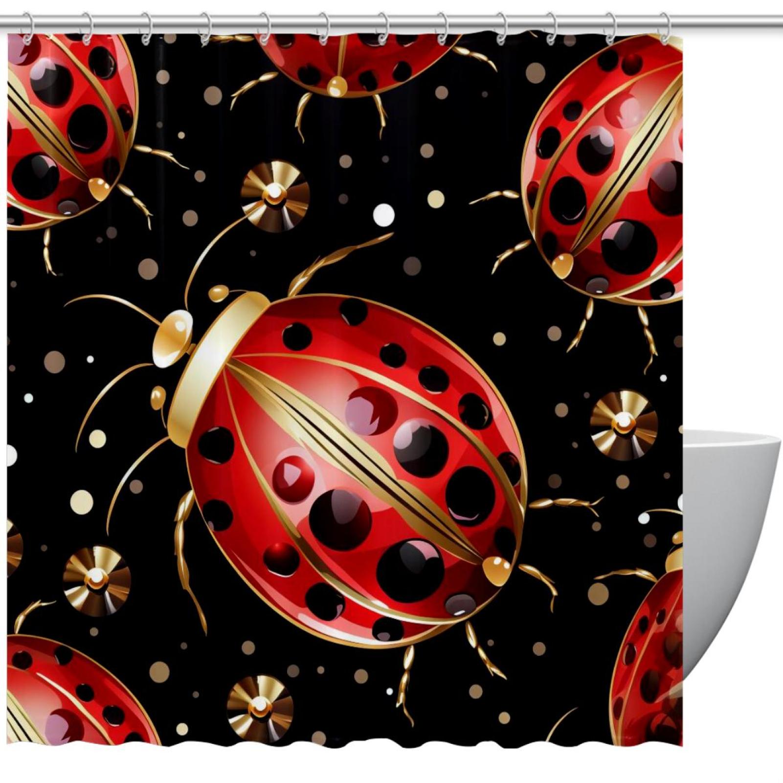 Ladybird Ladybug Coccinella Septempunctata Pattern Waterproof Shower ...