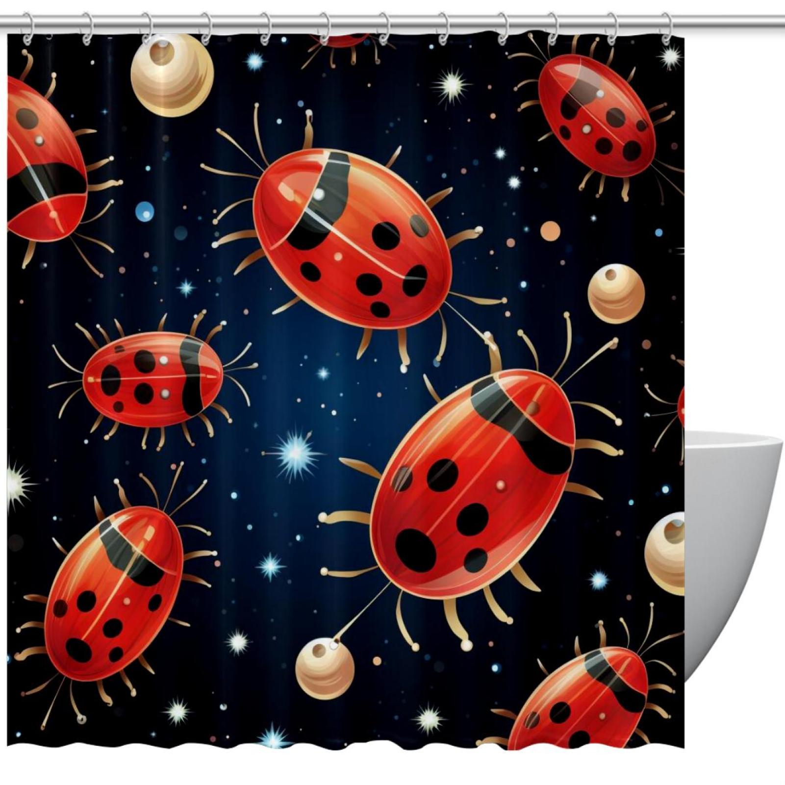Ladybird Ladybug Coccinella Septempunctata Pattern Waterproof Shower ...