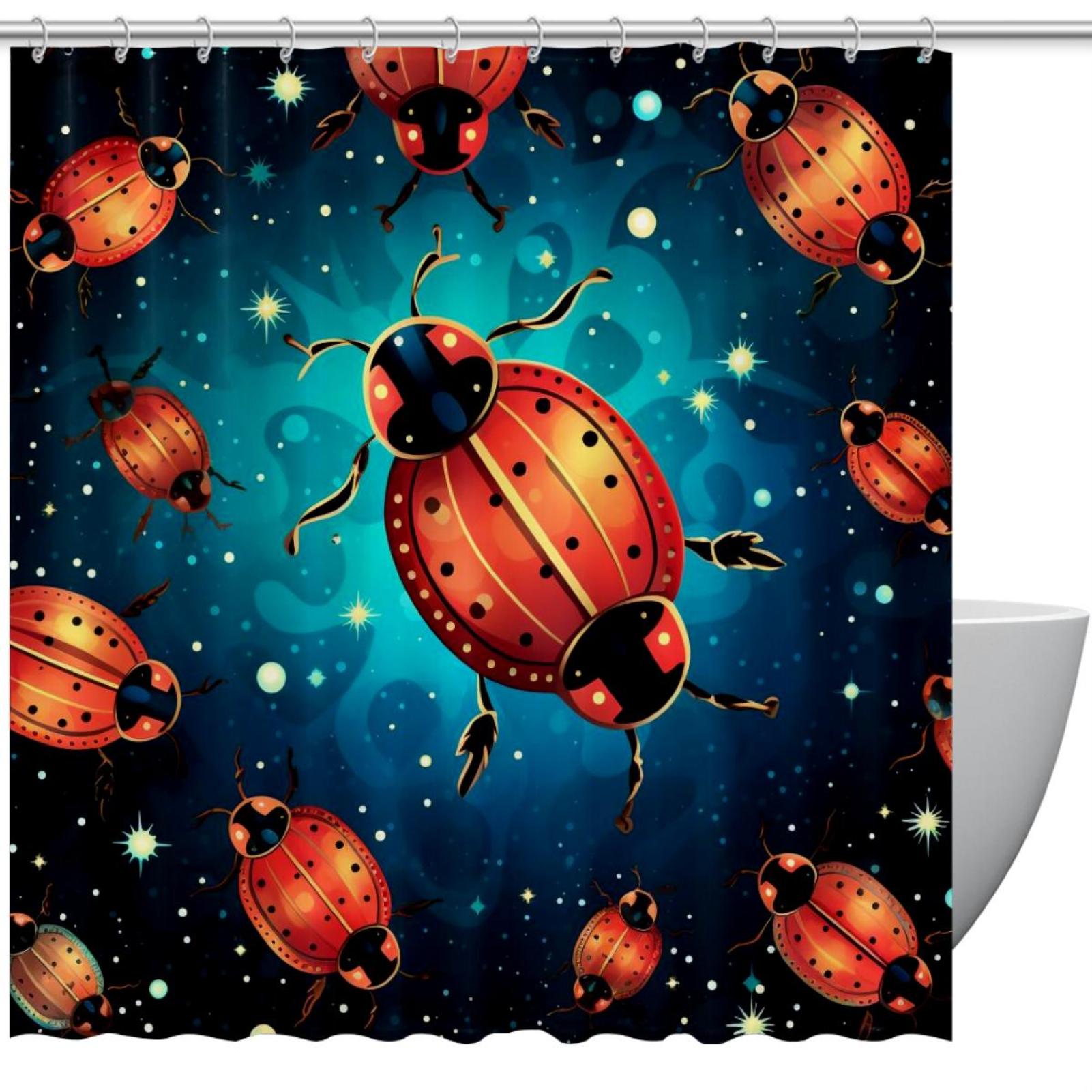 Ladybird Ladybug Coccinella Septempunctata Pattern Waterproof Shower ...