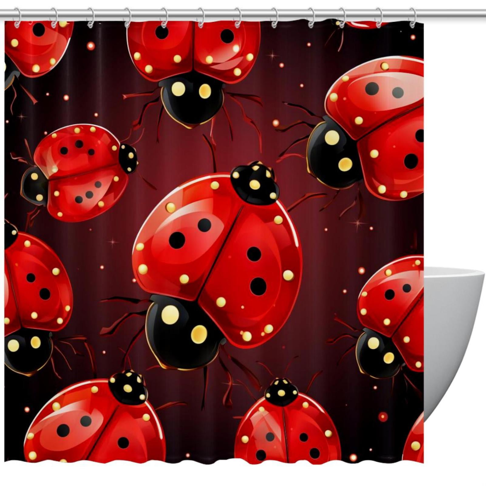 Ladybird Ladybug Coccinella Septempunctata Pattern Waterproof Shower ...