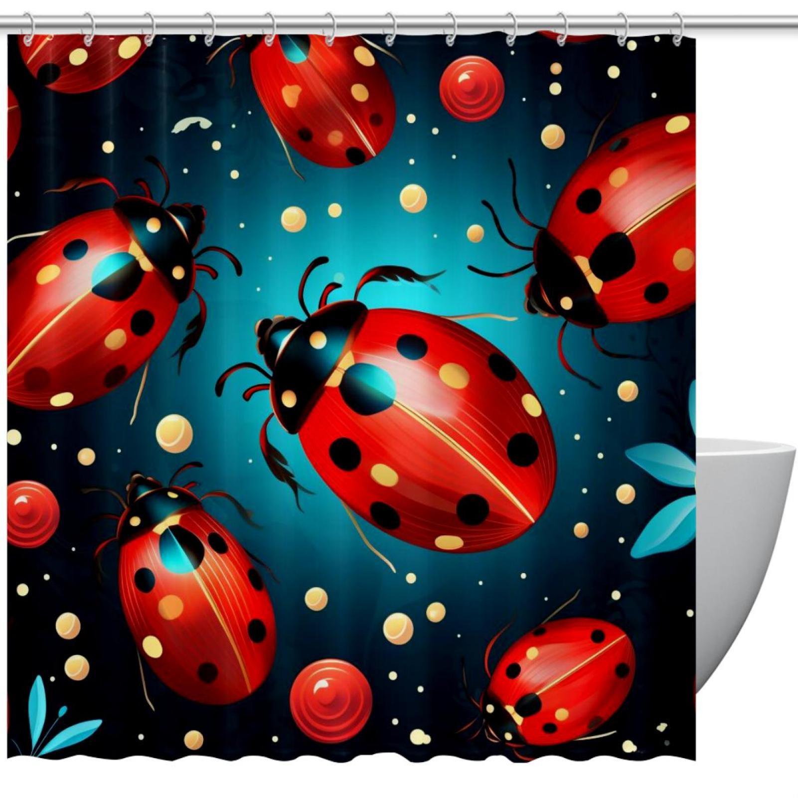 Ladybird Ladybug Coccinella Septempunctata Pattern Waterproof Shower ...