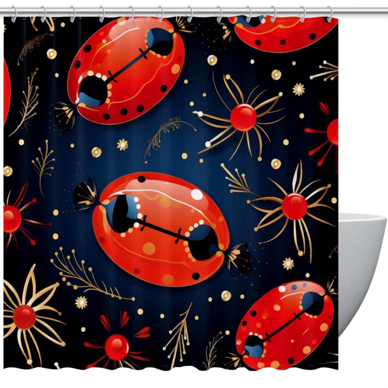 Ladybird Ladybug Coccinella Septempunctata Pattern Waterproof Shower ...