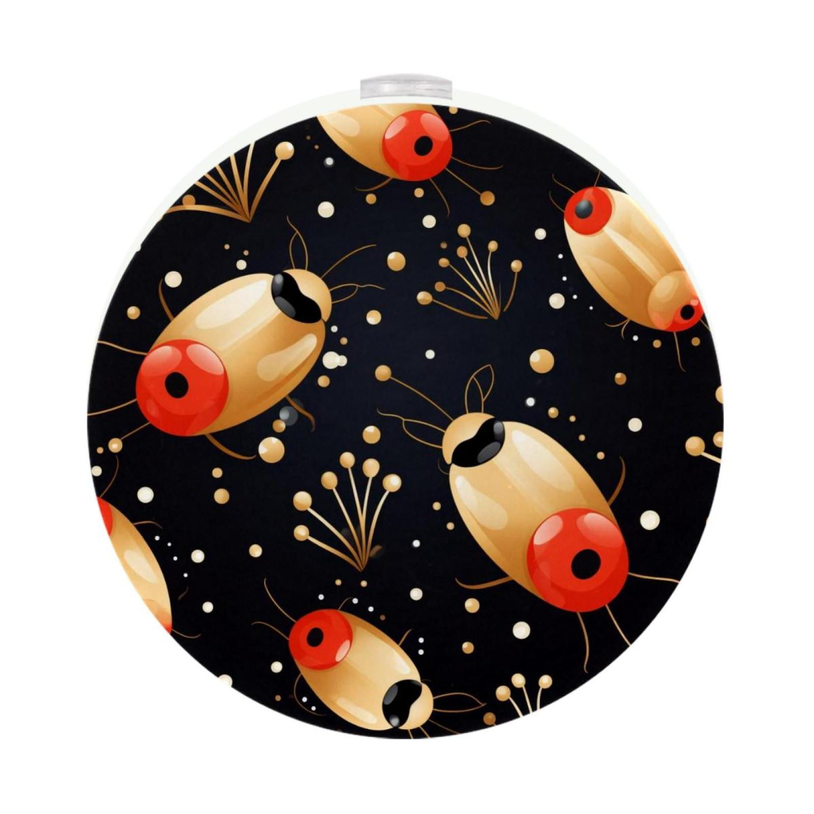 Ladybird Led Round Night Light-2pcs, Portable Stick on Night Lamp for ...