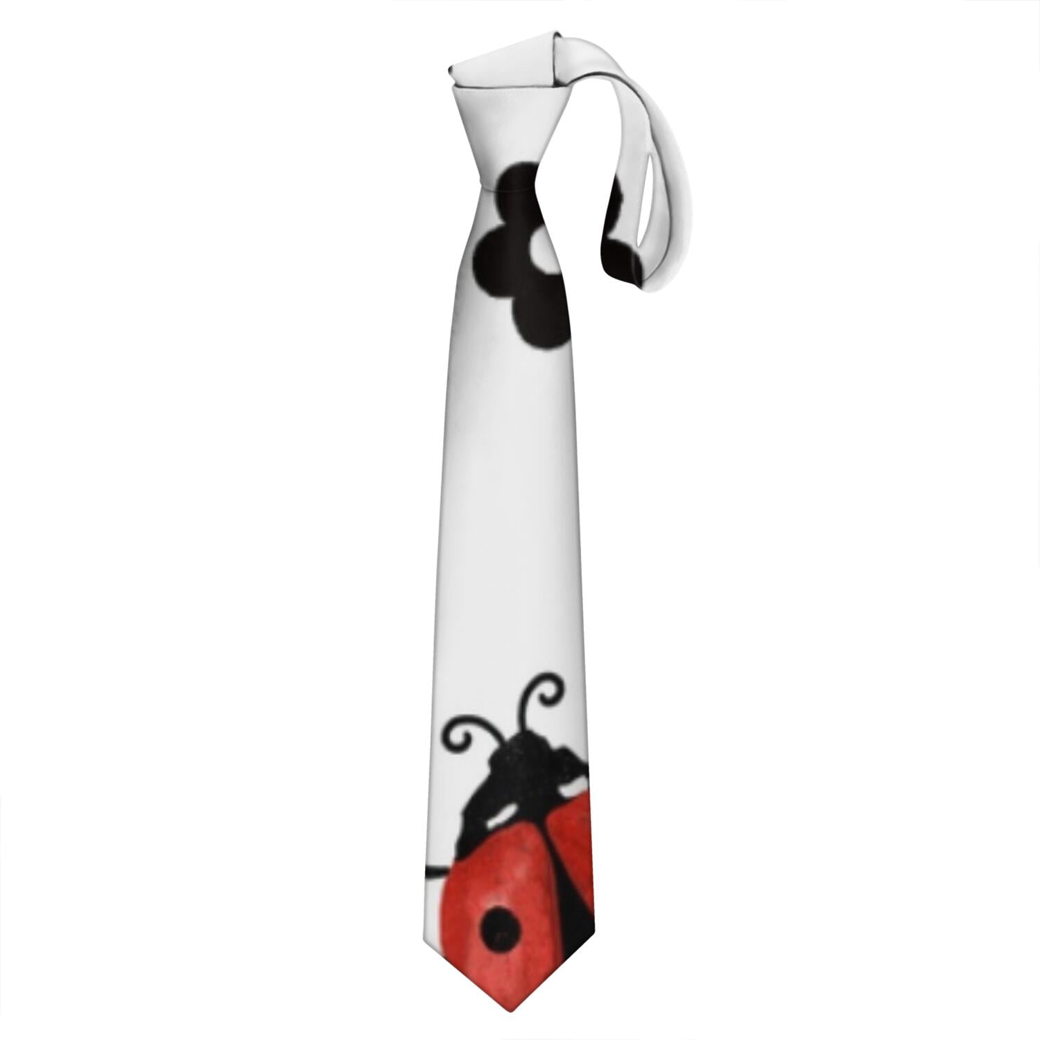 Ladybird Nature Insect Necktie for Men - Elegant Satin Wedding Tie with ...