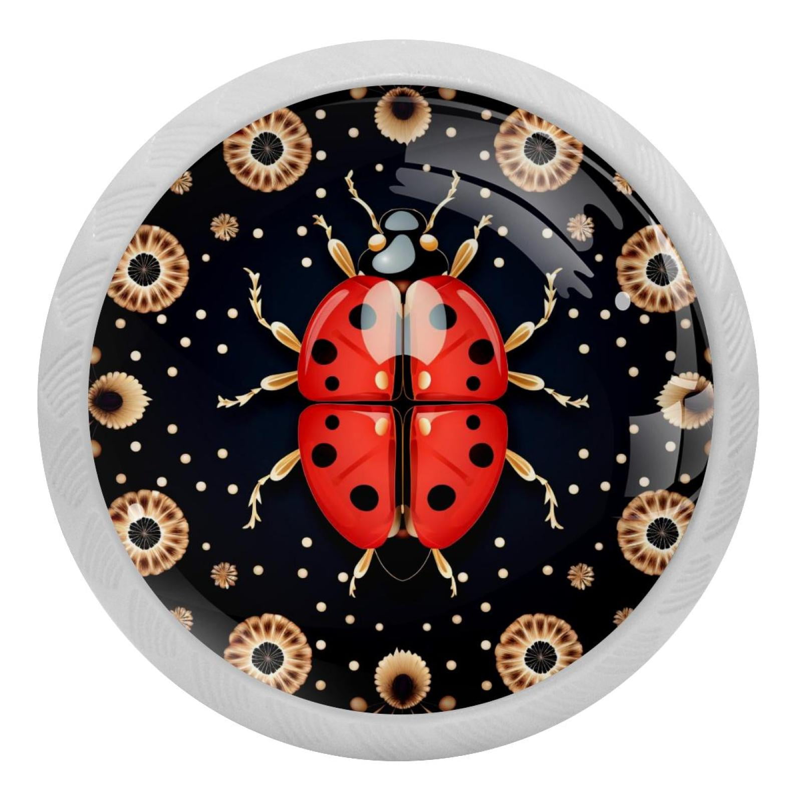 Ladybird Round Glow-in-the-Dark Fluorescent Cabinet and Dresser Knobs ...