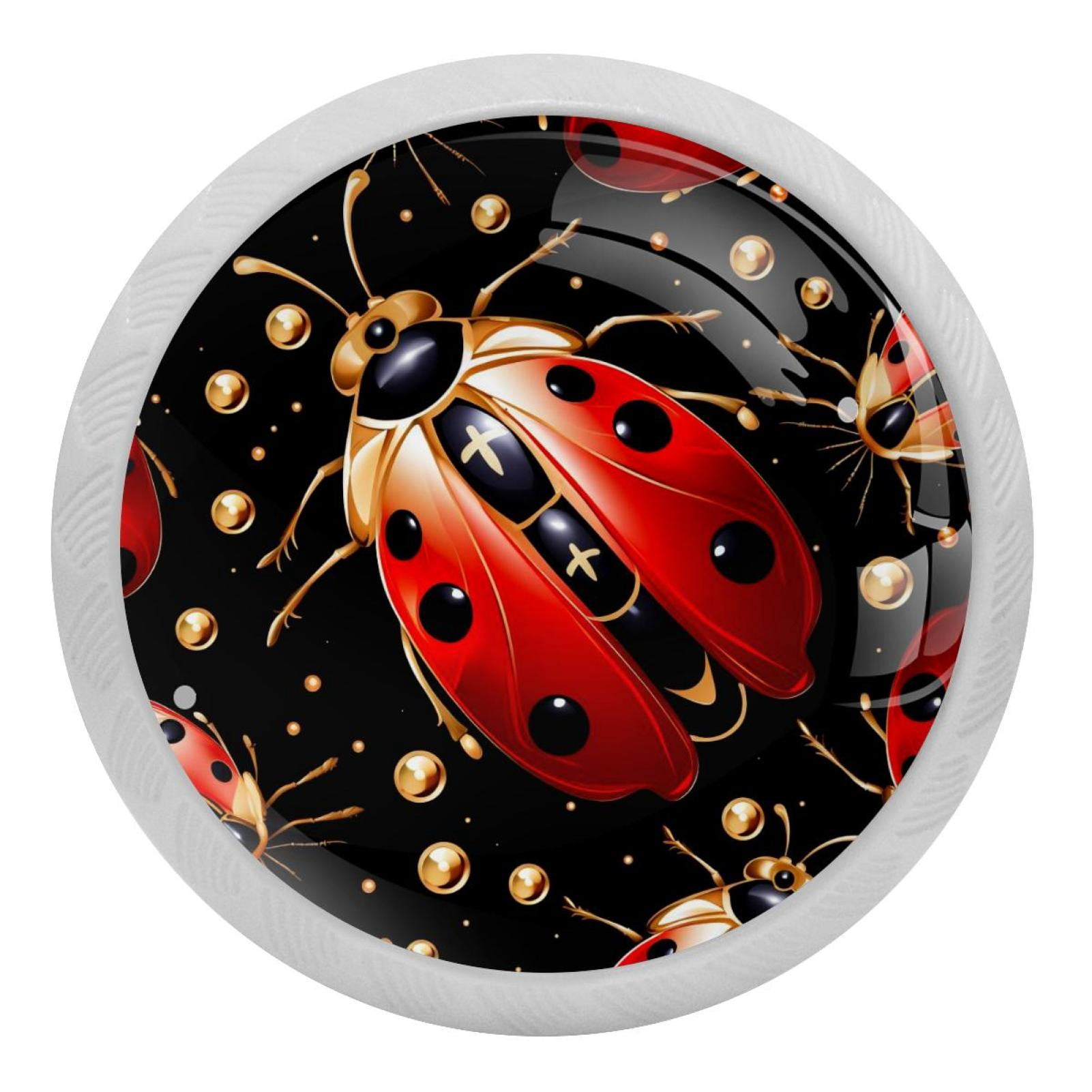 Ladybird Round Glow-in-the-Dark Fluorescent Cabinet and Dresser Knobs ...
