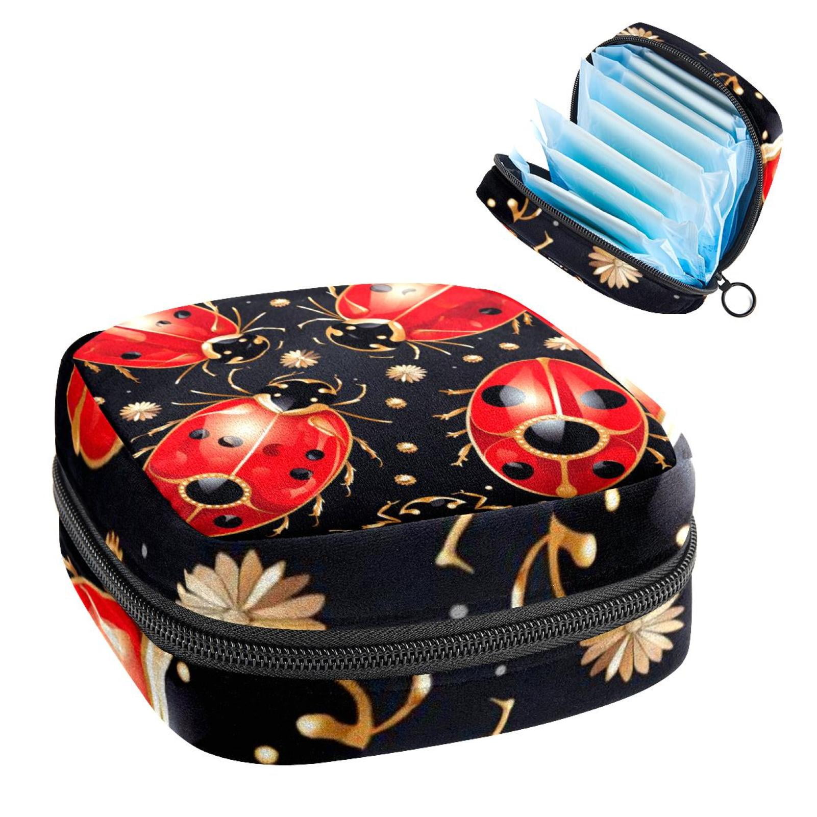 Ladybird Sanitary Napkin Bag Period Pouch Travel Organizer Zipper Pouch ...