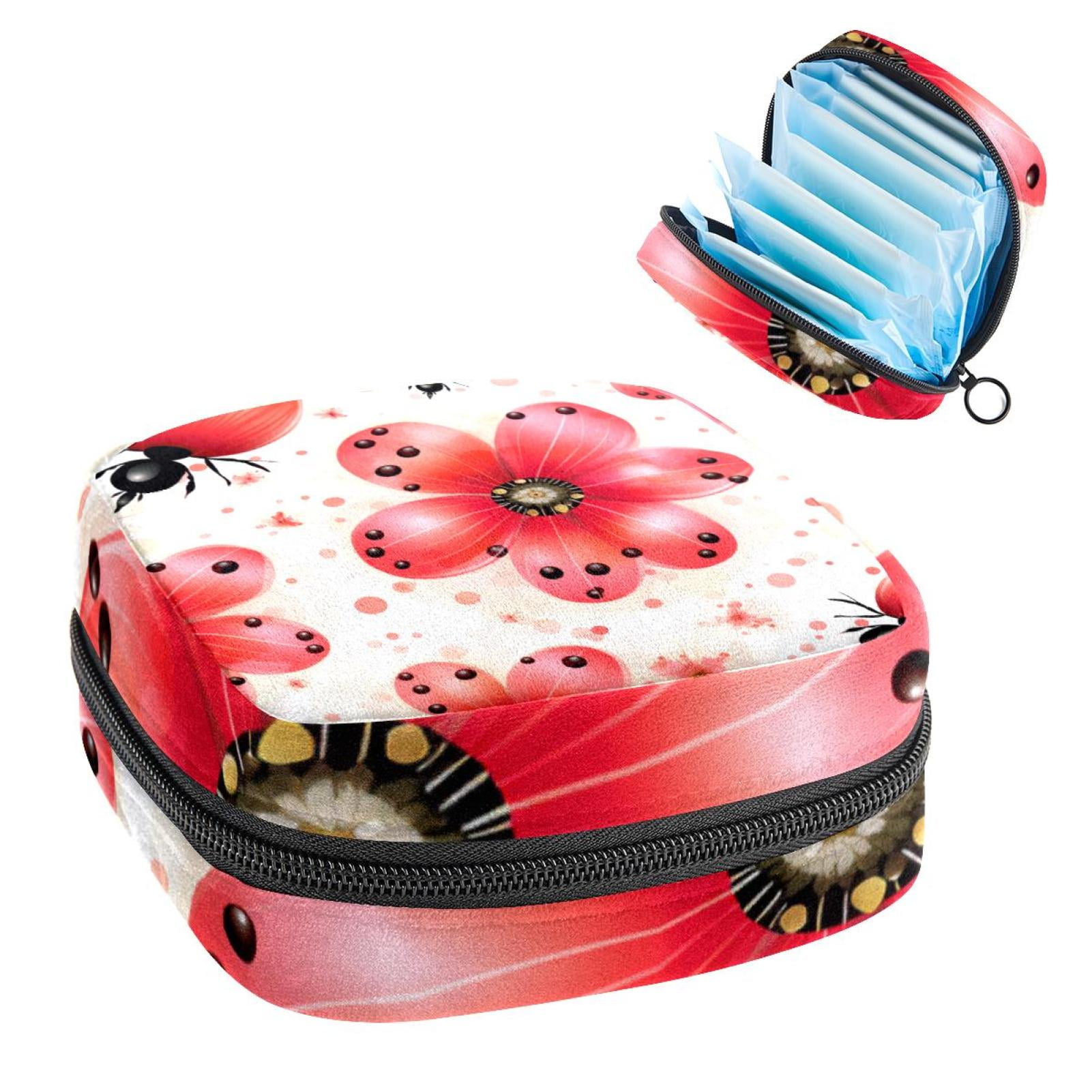 Ladybird Sanitary Napkin Purse Storage Bag Zipper Pouch School Supplies ...