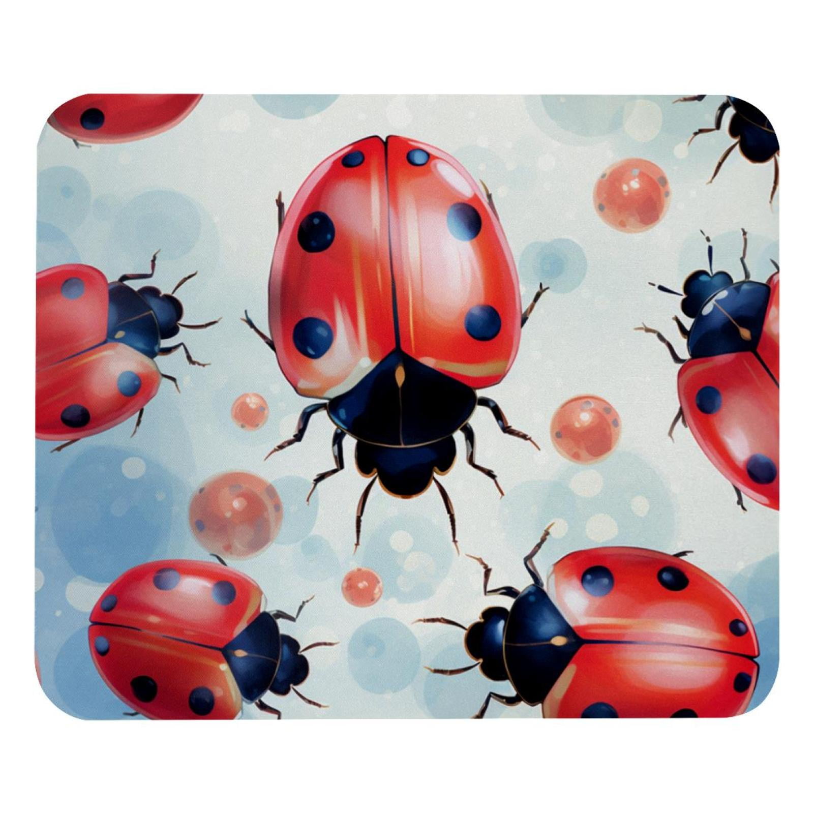 Ladybird Square Gaming Mouse Pad, 8.3x9.8 Inch Non-Slip Rubber Bottom ...