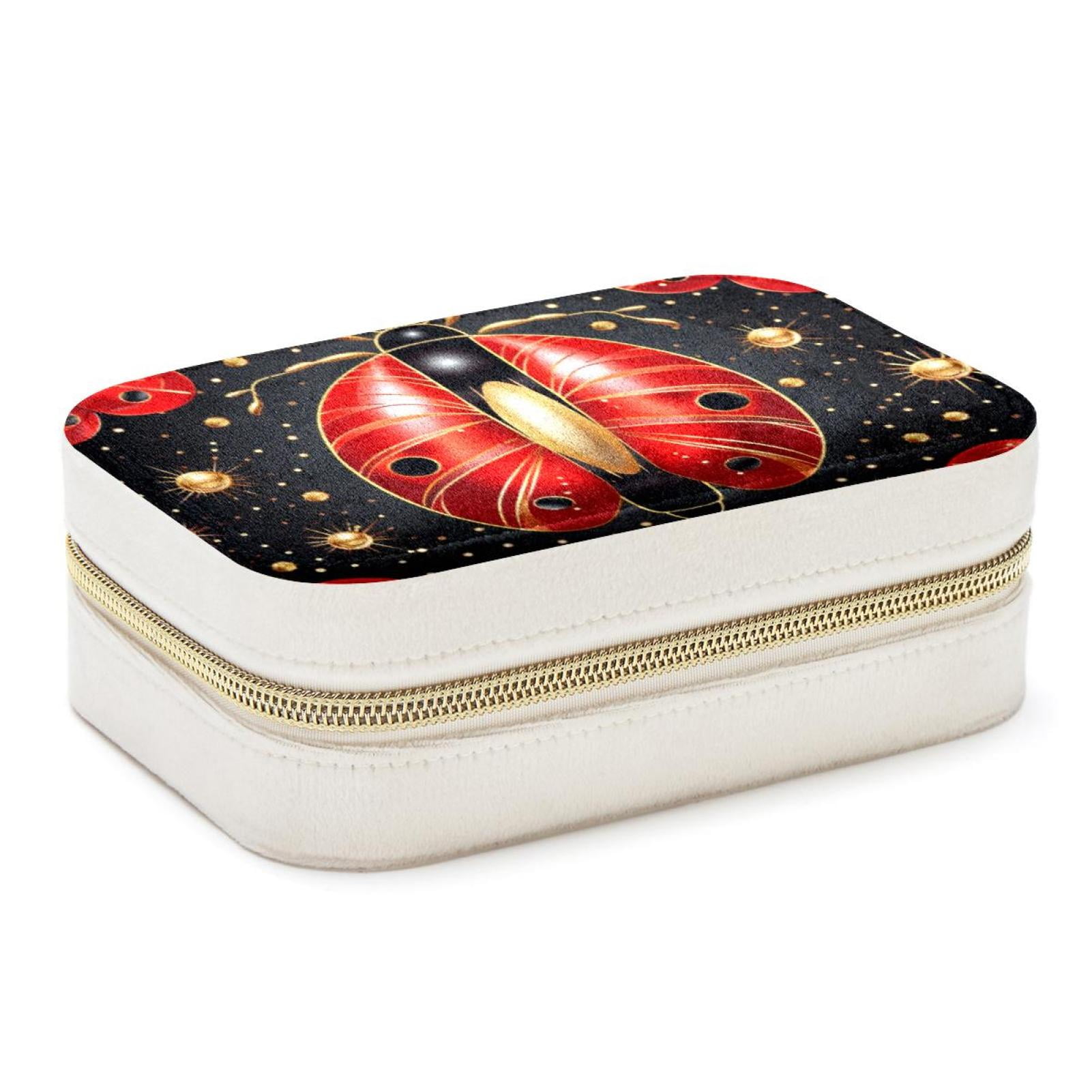 Ladybird Velvet Portable Jewelry Box with Removable Compartment ...