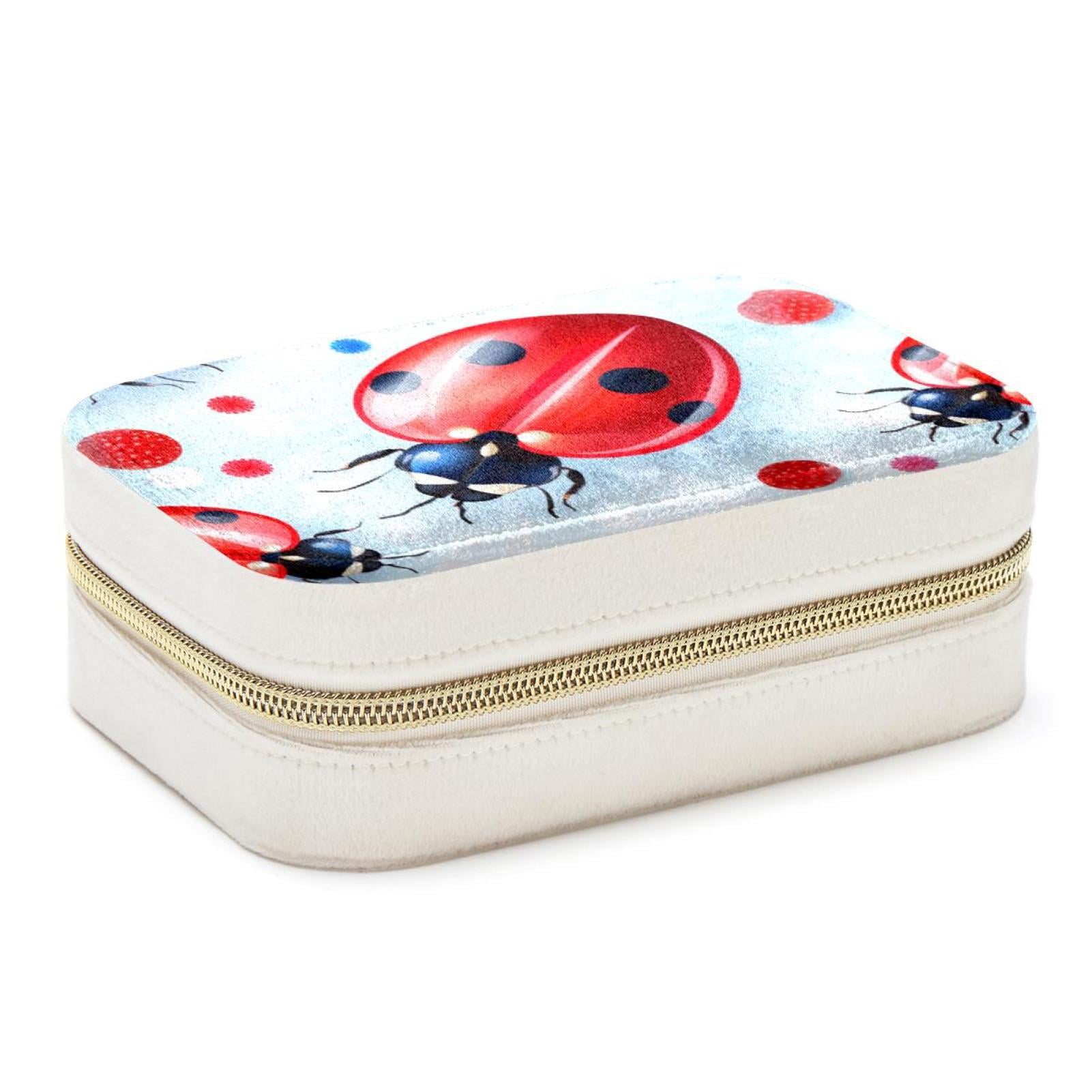 Ladybird Velvet Portable Travel Organizer Box with Removable ...