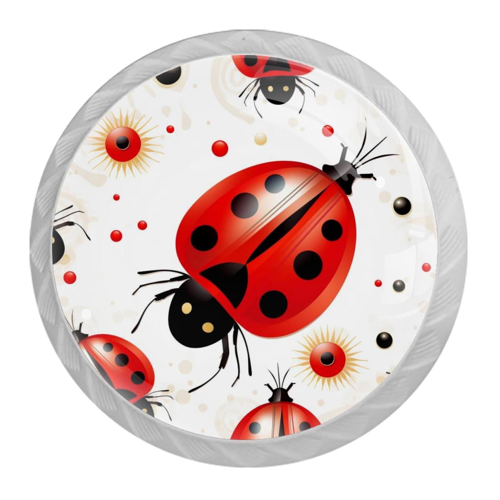 Ladybirds Pattern Custom Drawer Knobs - Transparent Cabinet Knobs ABS ...