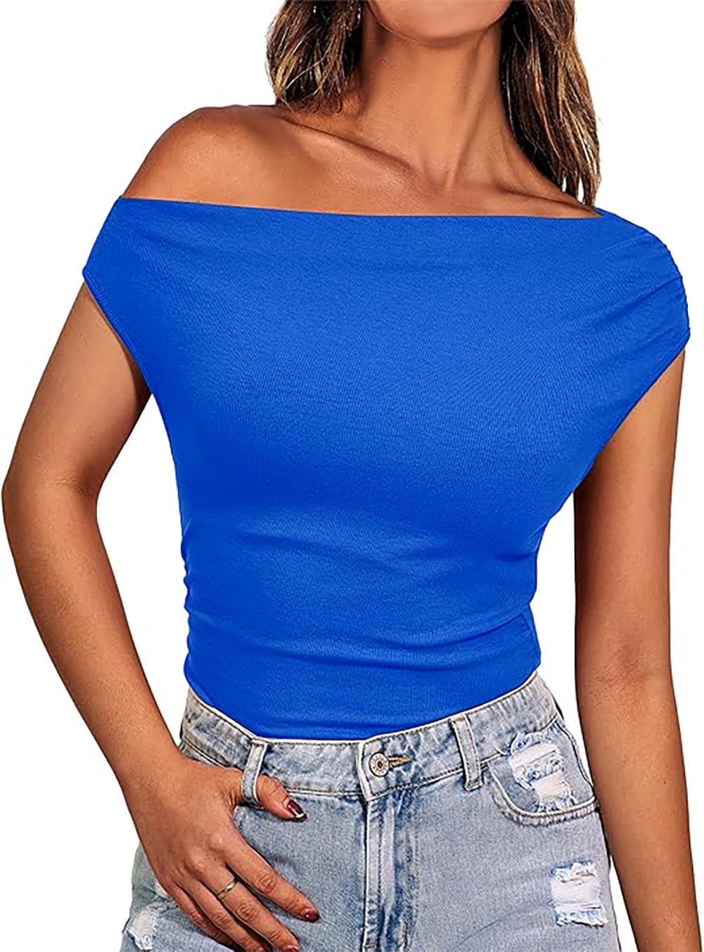 Ladybranch Cute Crop Tops for Women Tank Tops Ribbed One Piece Off The ...