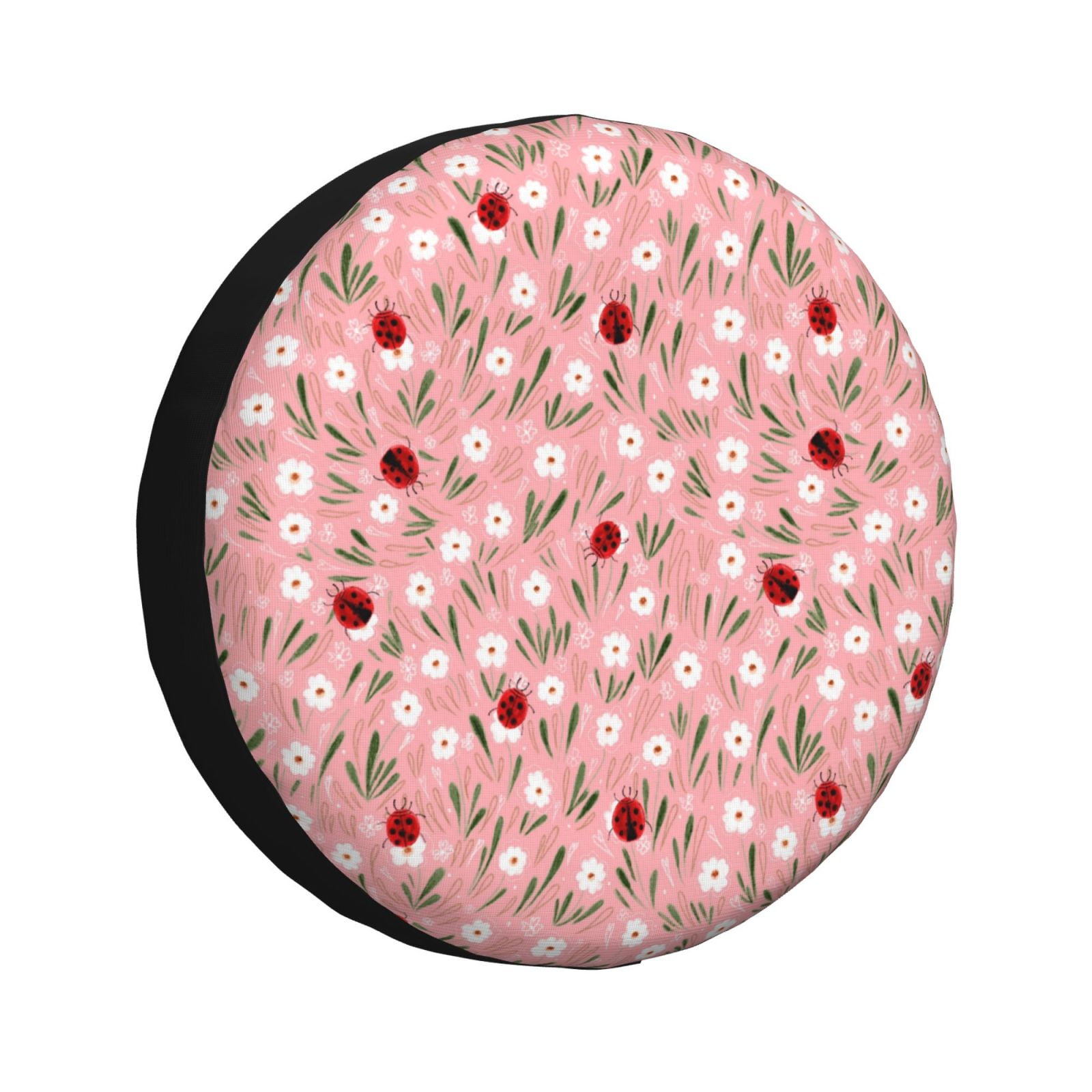 Ladybug And Flowers Spare Tire Cover for Trailer Camper RV Truck SUV 16 ...
