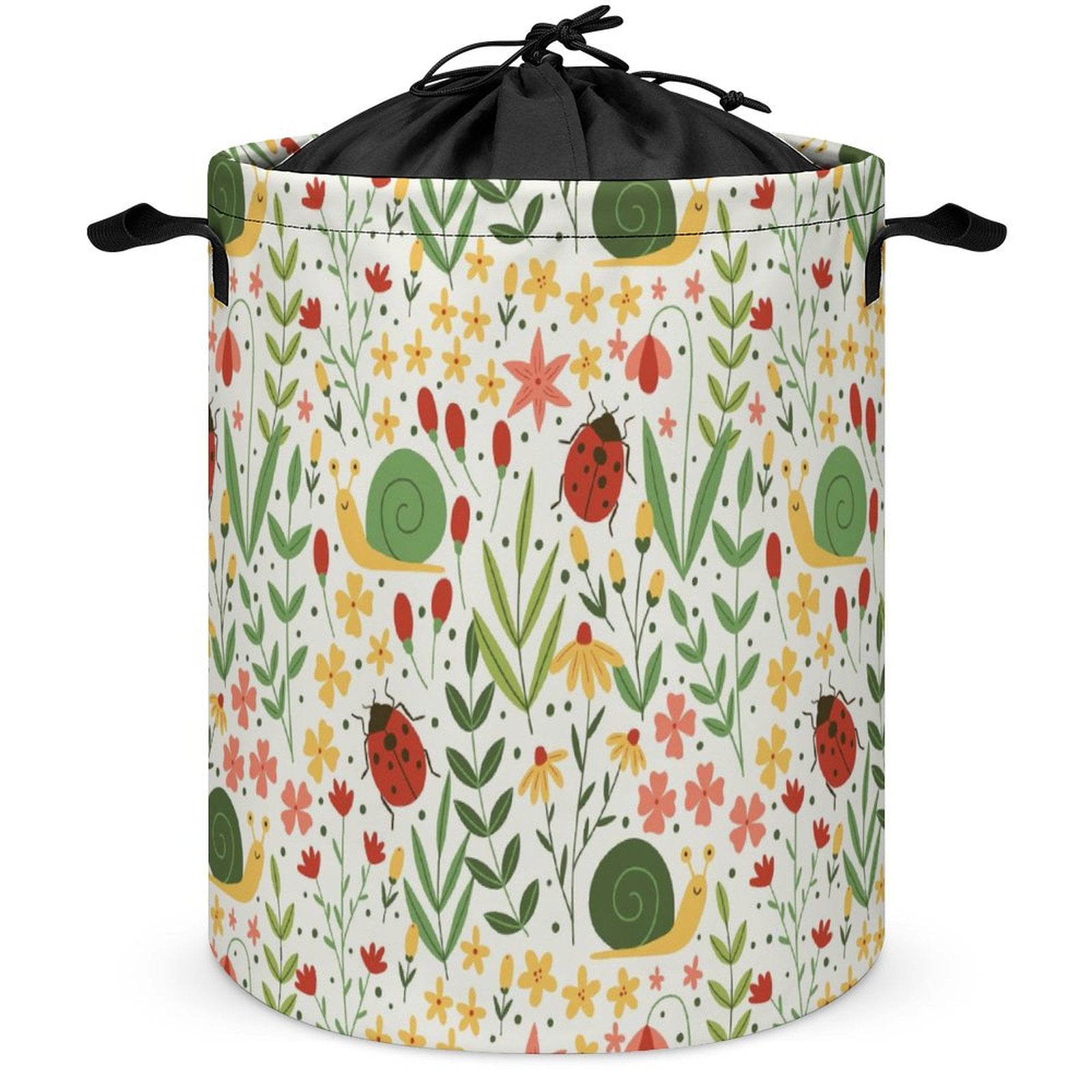 Ladybug And Wild Flowers Laundry Basket Dirty Clothes Hamper ...