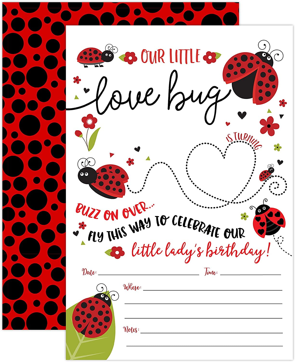 Ladybug Birthday Invitation, Lady Bug Party Invite 20 Fill In Style ...