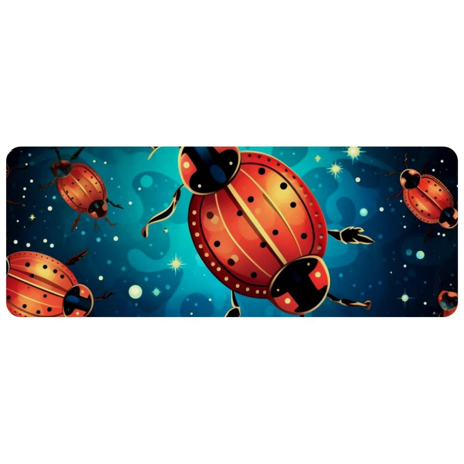 Ladybug Blue Print Desk Pad, Desk Mat with Rubber Base, Office Desk Pad ...