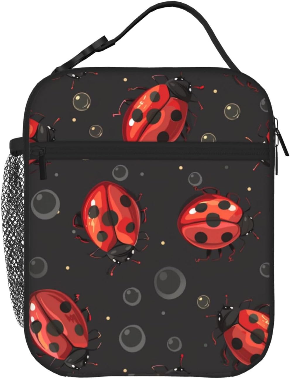 Ladybug Bubbles Dots Lunch Box Insulated for Women Men Detachable ...