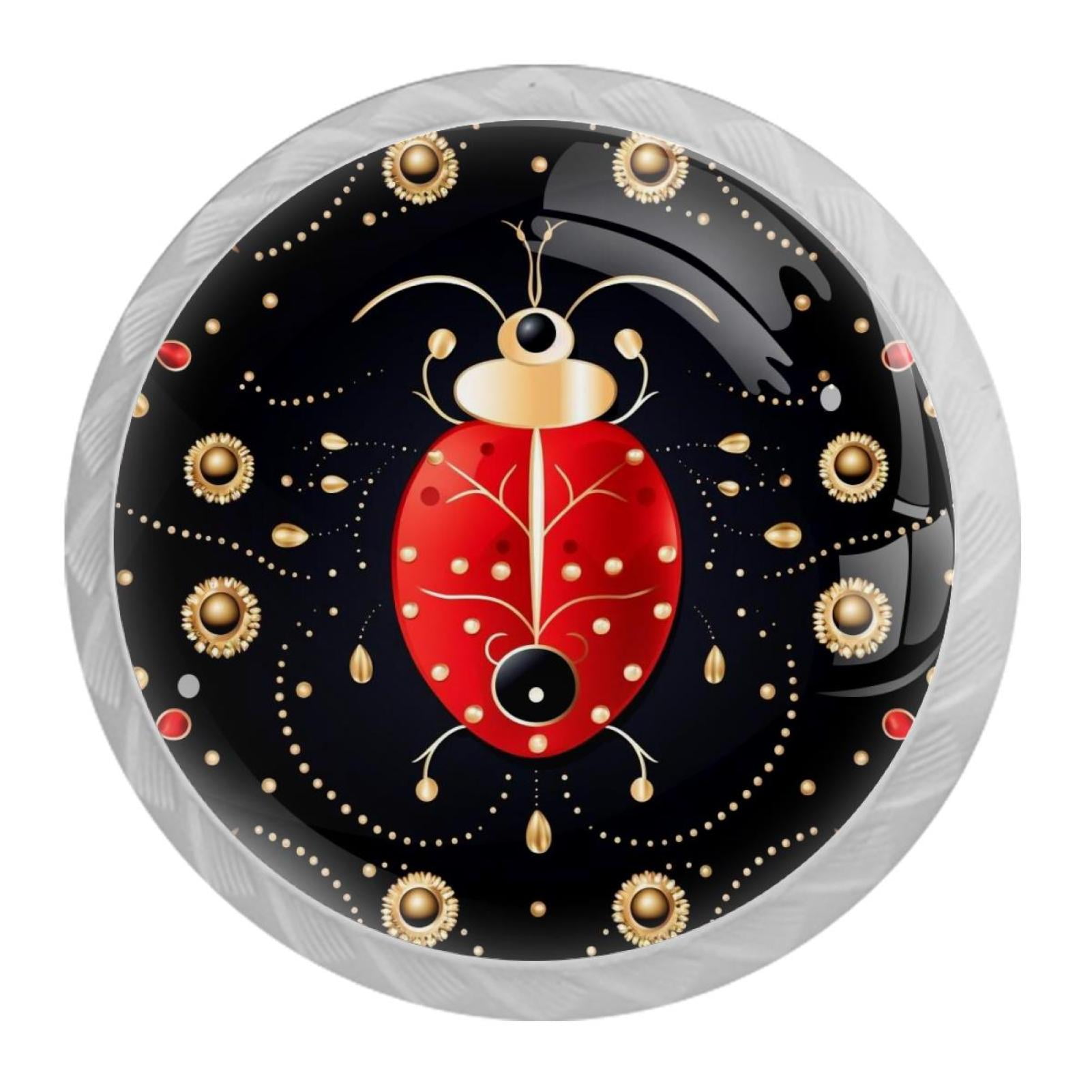 Ladybug Cabinet Knobs, Stainless Steel Kitchen Knobs, Knobs with Glass ...