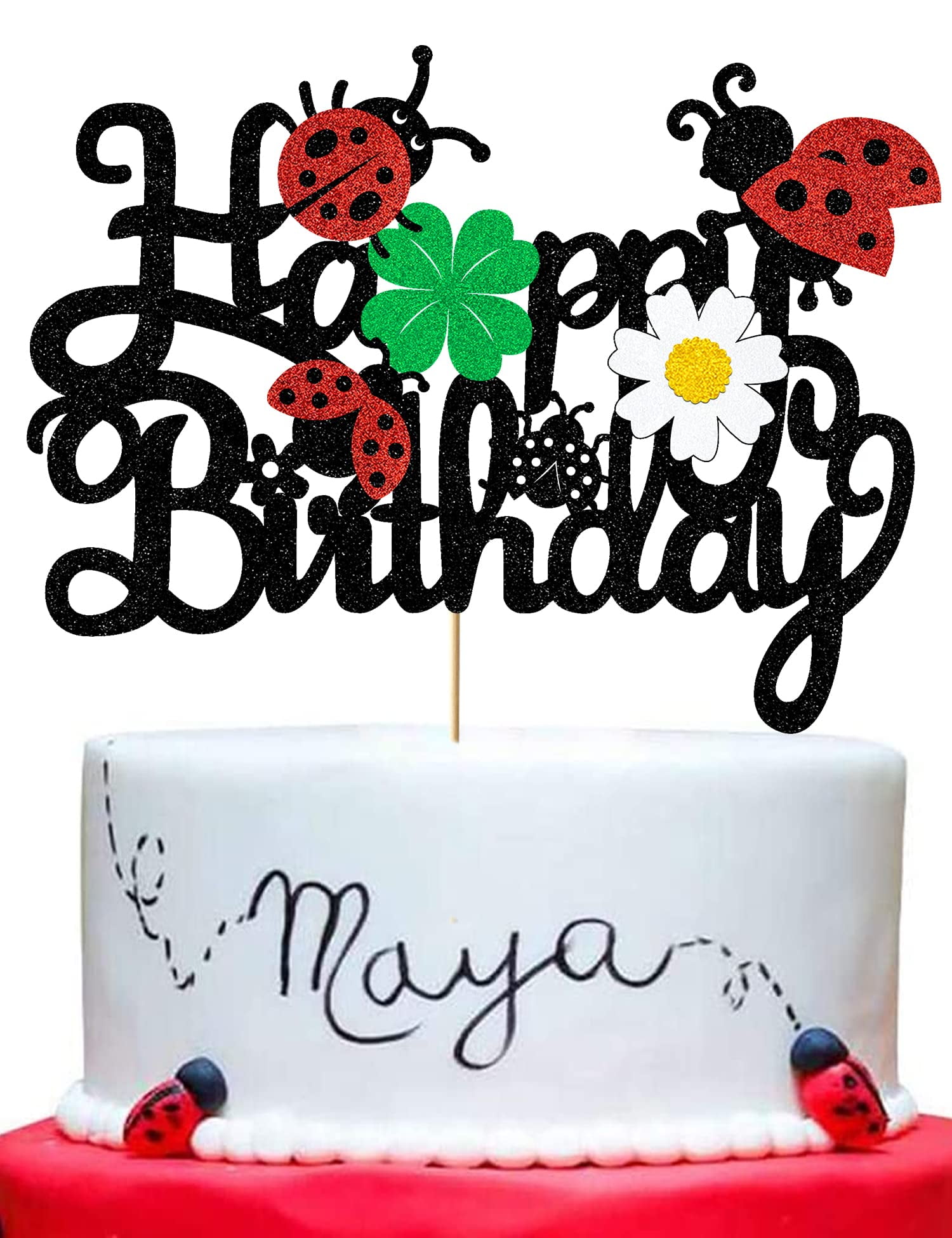 Ladybug Cake Topper Ladybugs Happy Birthday BSL1 Toppers Decorations ...