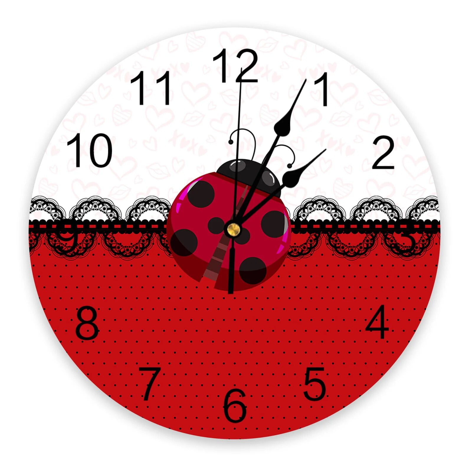 Ladybug Cartoon Leaves Clocks Wall Home Decor Modern Kitchen Room ...