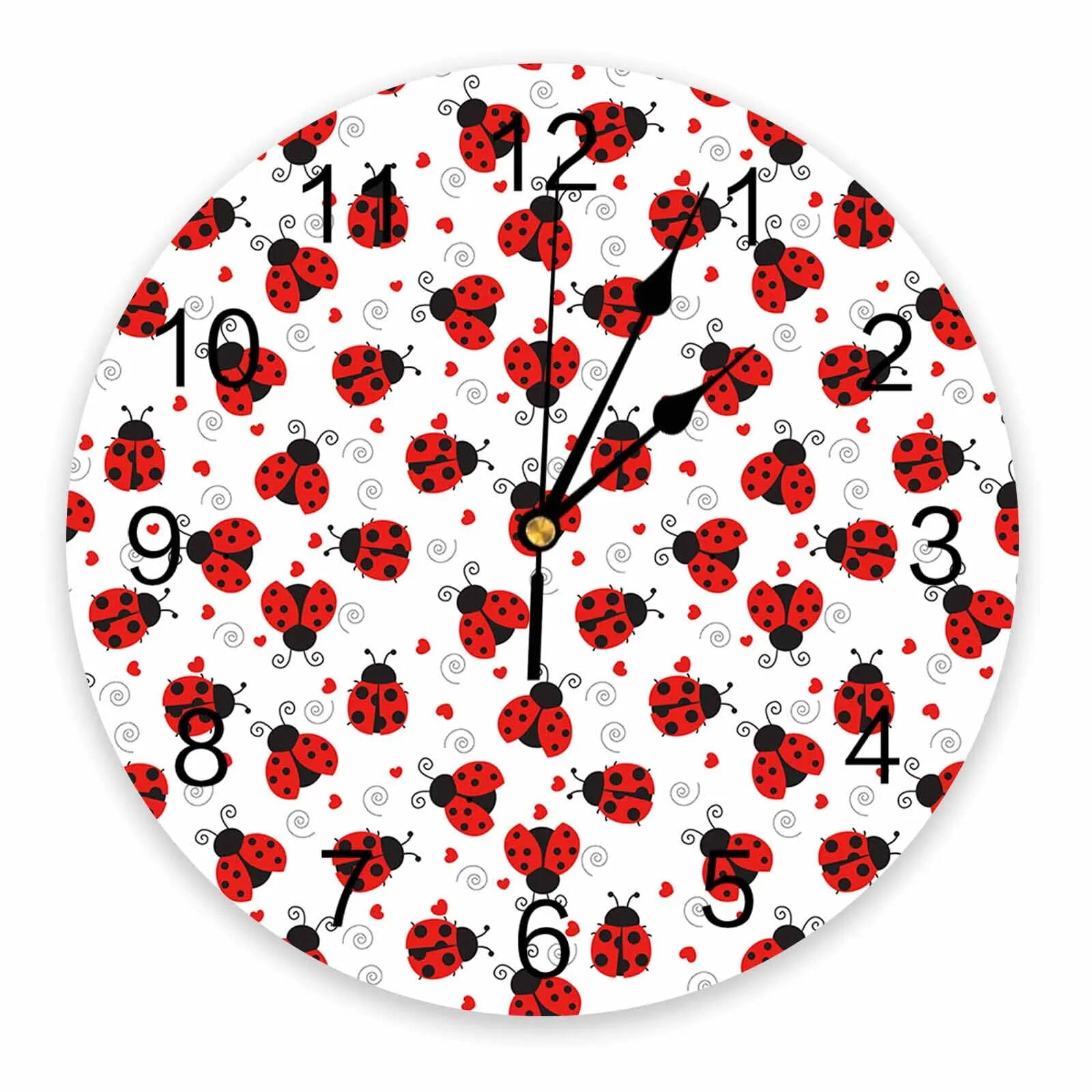 Ladybug Cartoon Leaves Clocks Wall Home Decor Modern Kitchen Room ...