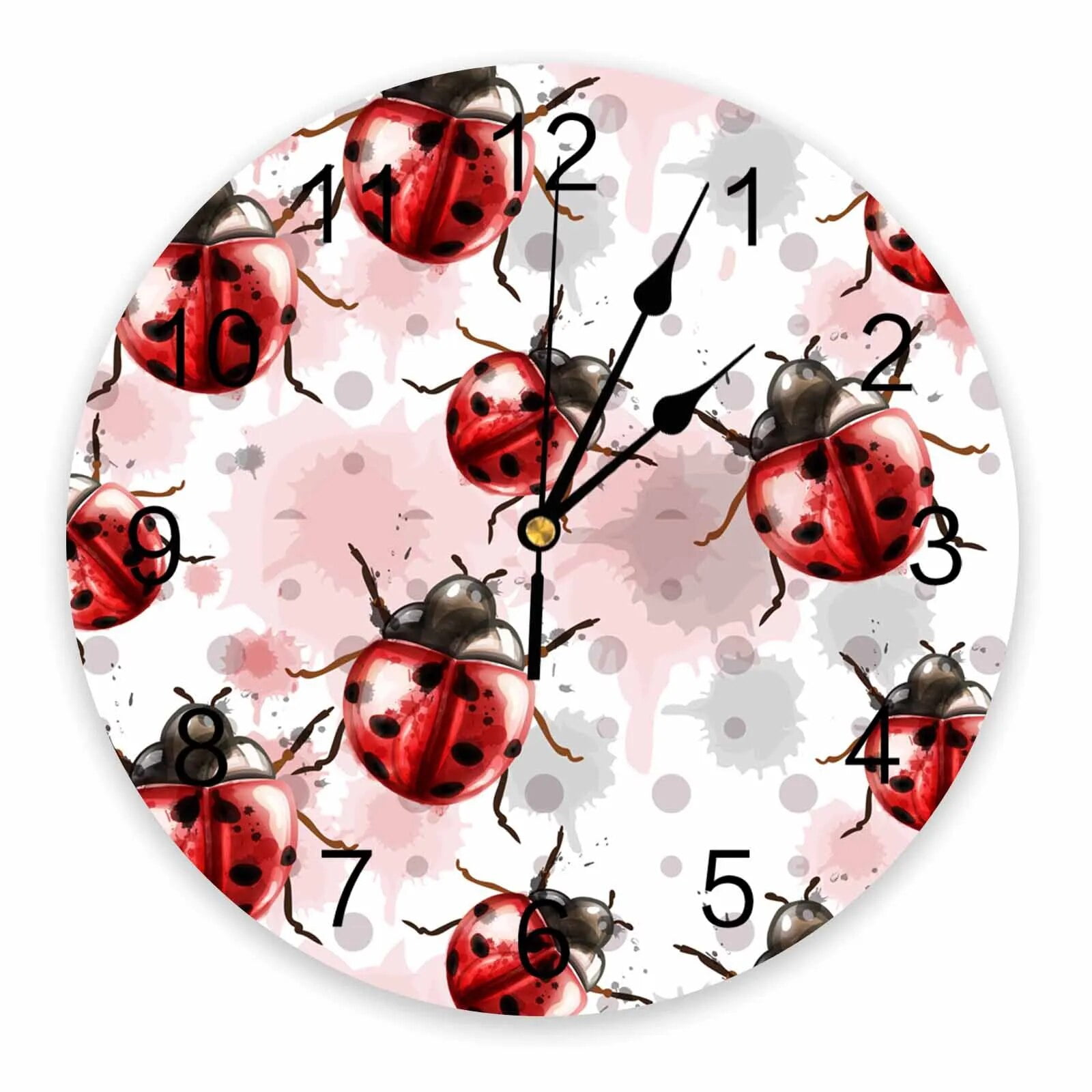 Ladybug Cartoon Leaves Clocks Wall Home Decor Modern Kitchen Room ...