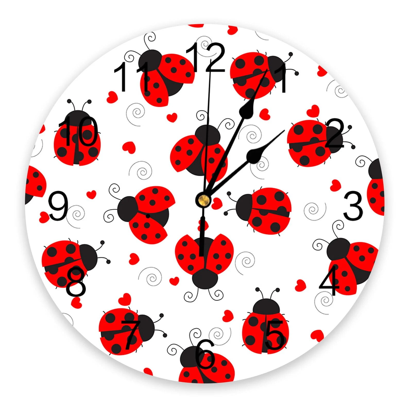 Ladybug Cartoon Leaves Clocks Wall Home Decor Modern Kitchen Room ...