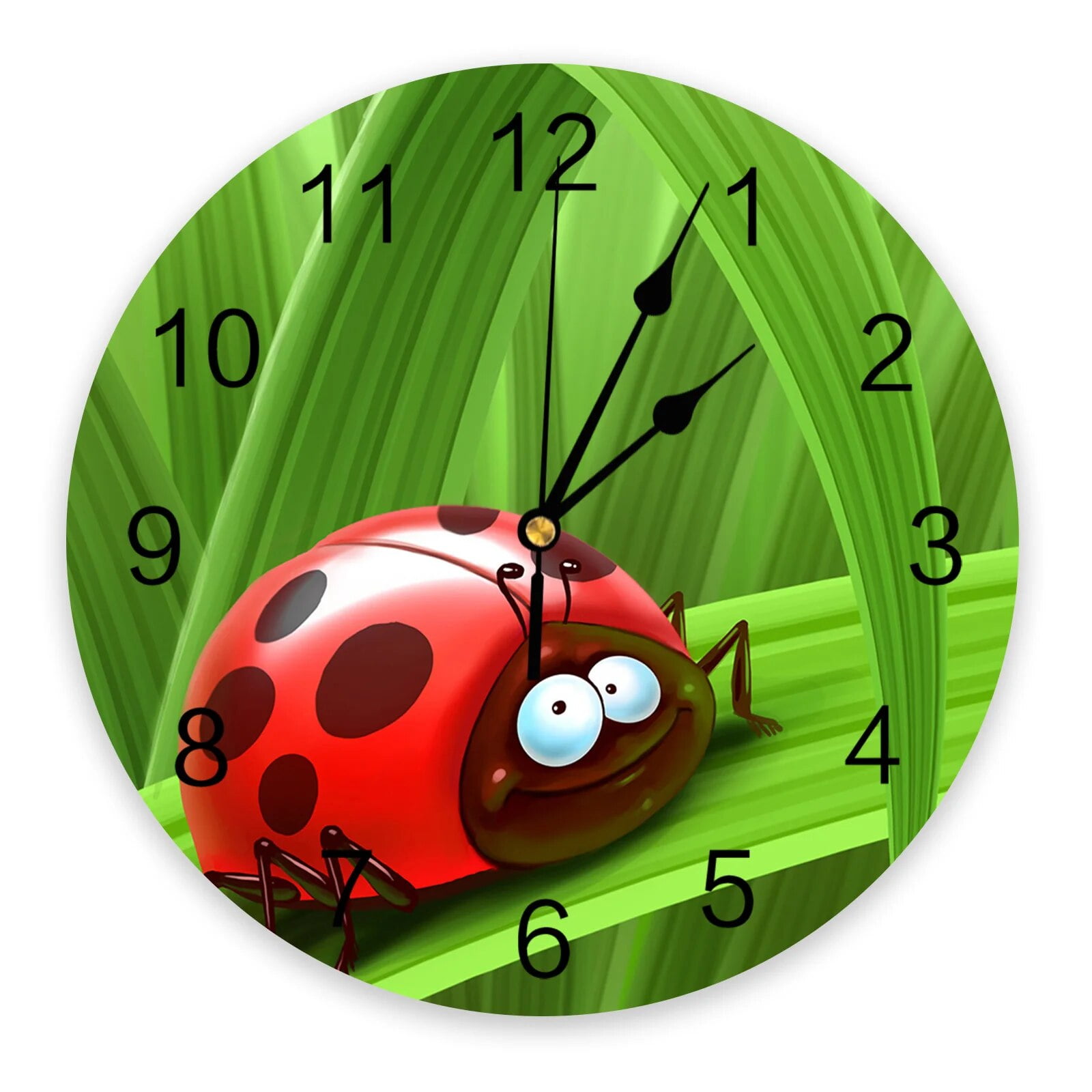 Ladybug Cartoon Leaves Clocks Wall Home Decor Modern Kitchen Room ...