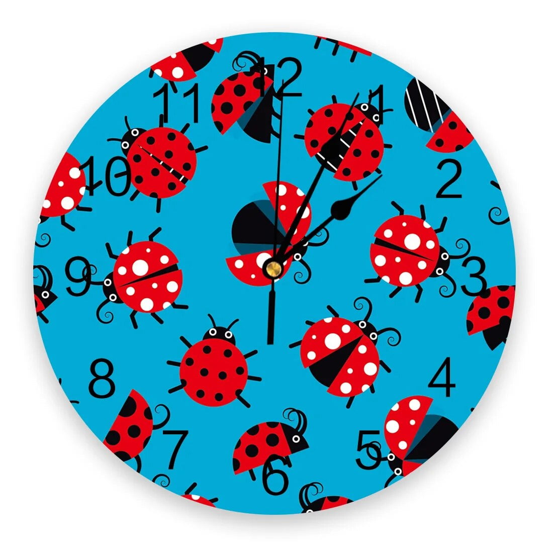 Ladybug Cartoon Leaves Clocks Wall Home Decor Modern Kitchen Room ...