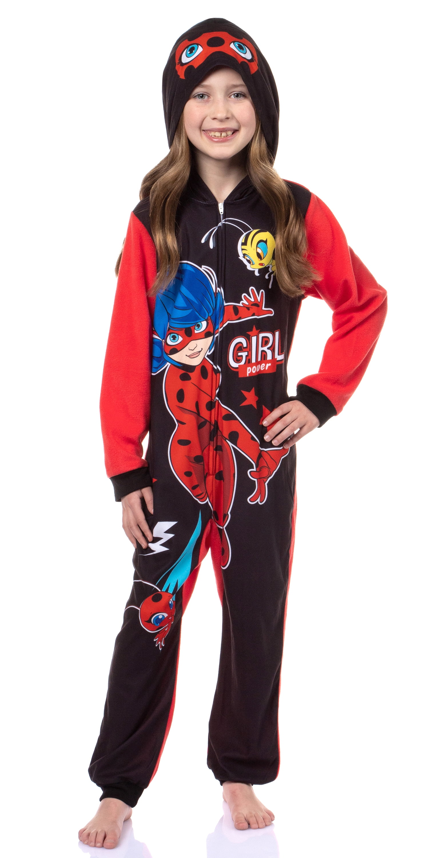 Miraculous Ladybug Girls Girl Power Full Zip Blanket Sleeper Hooded ...