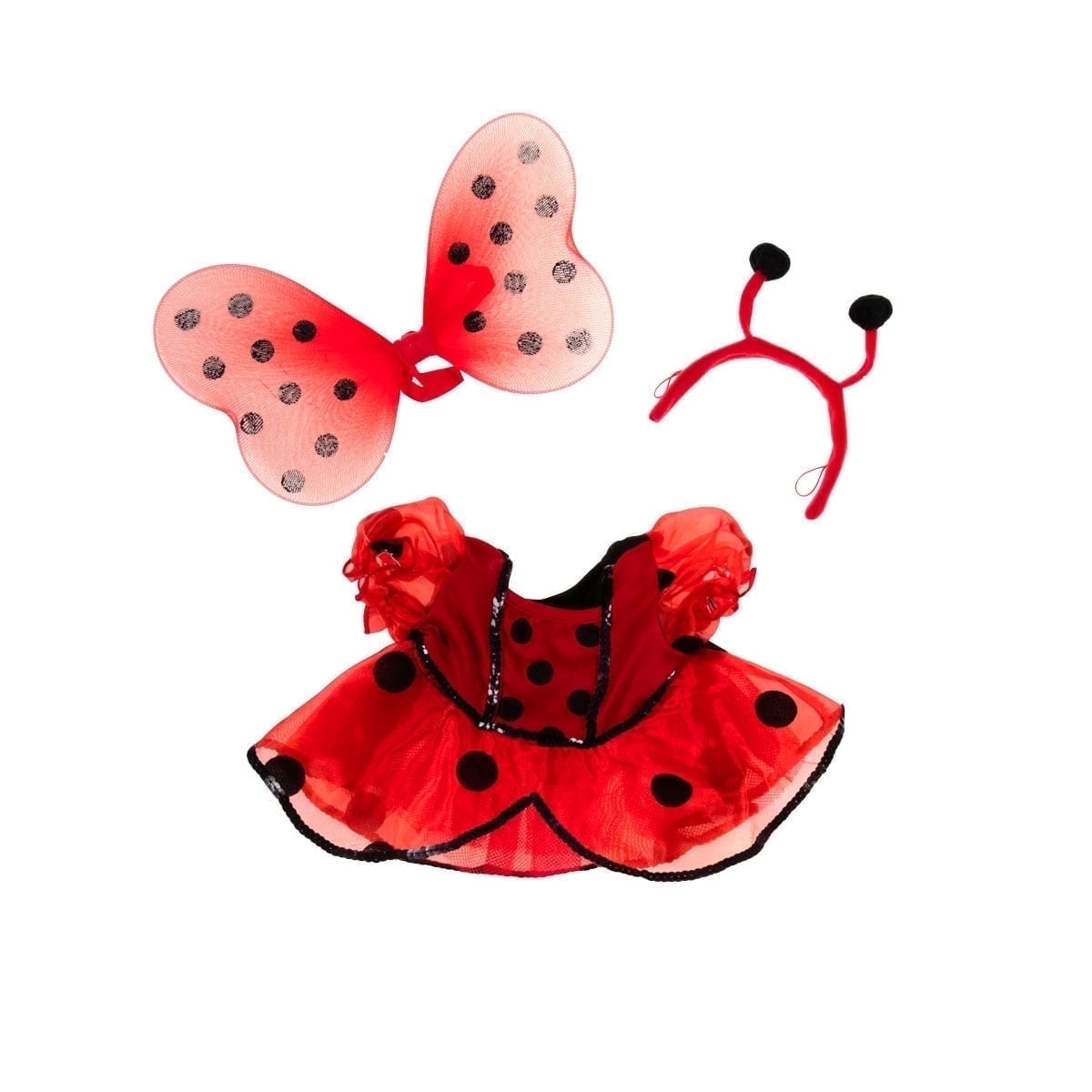 Ladybug Costume with Wings Outfit - Fits Most 14 to 18 inch Teddy Bear ...