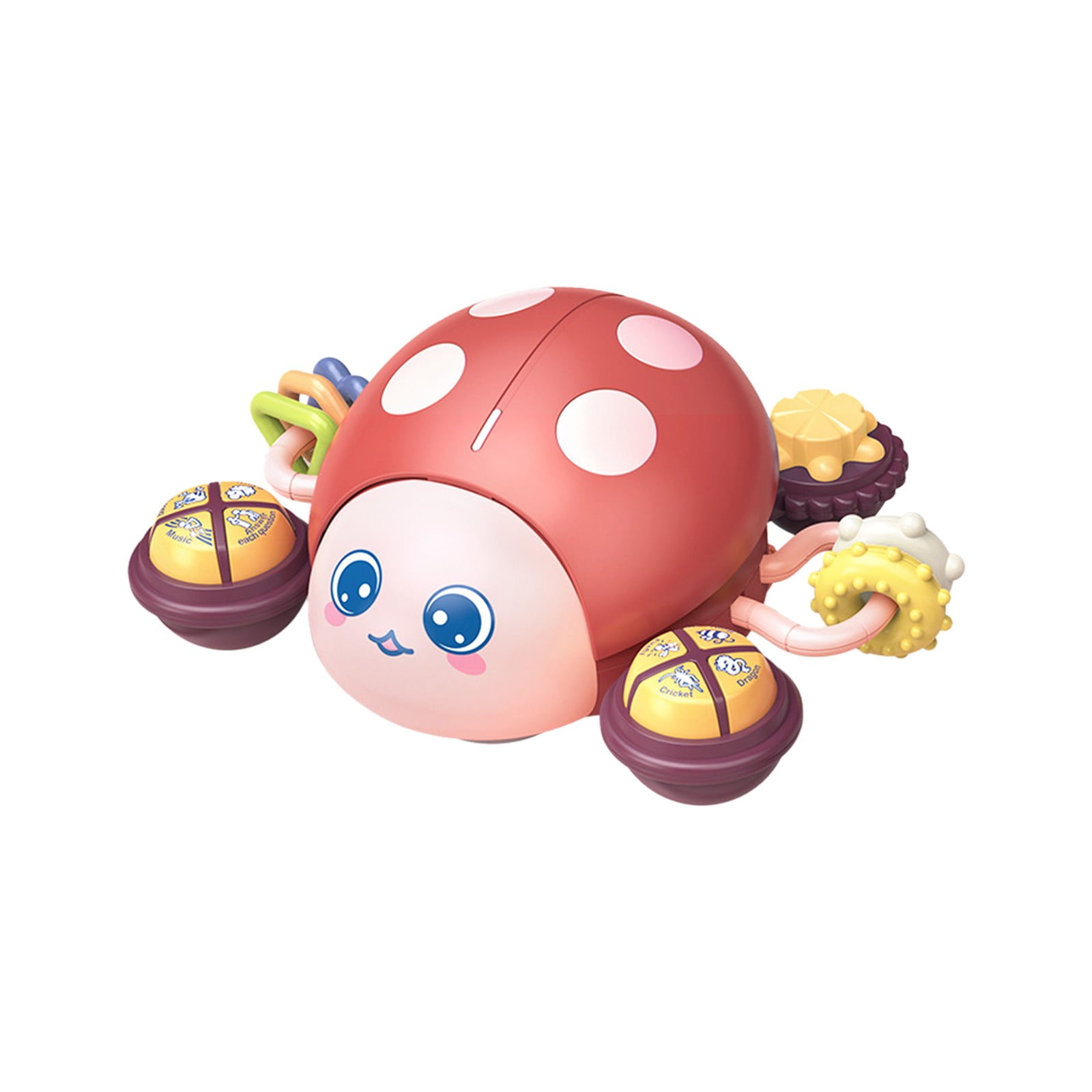 Ladybug Crawling Toy with Fun Sounds, Sliding Rings, Spinning Ball, and ...