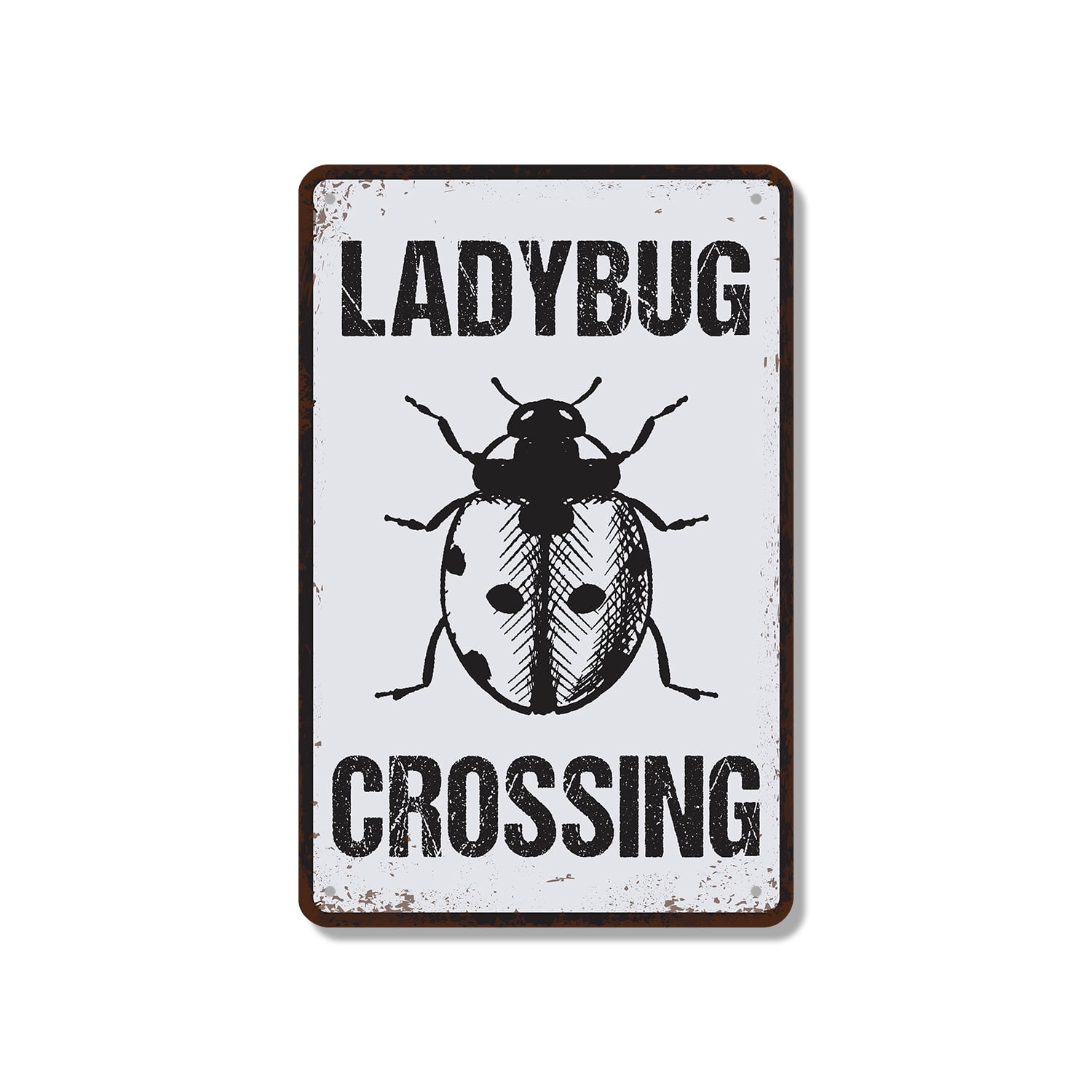Ladybug Crossing (2 Pack) 7 Inch x 10 Inch Novelty Aluminum Metal Sign ...