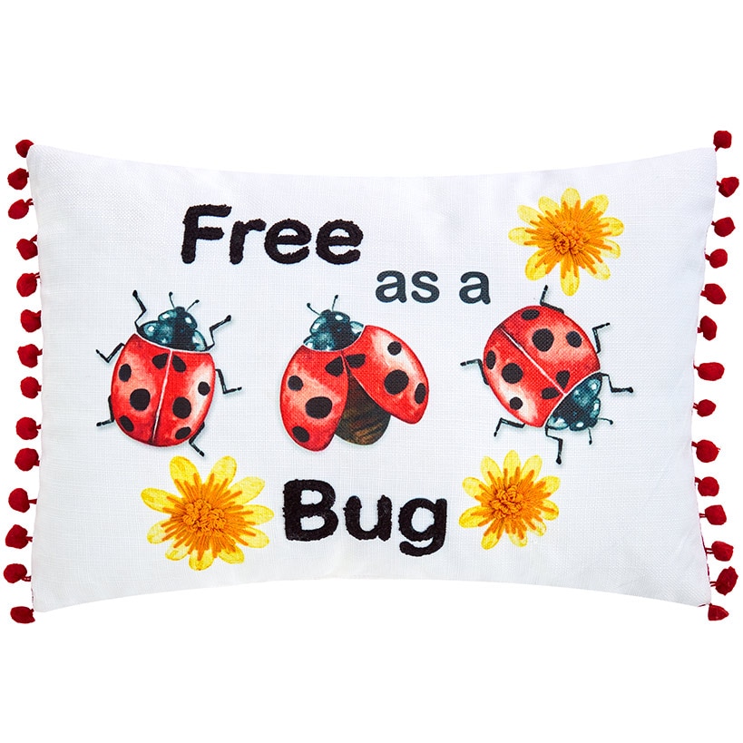 Ladybug Embroidered Accent Pillows - Free as a Bug - Walmart.com