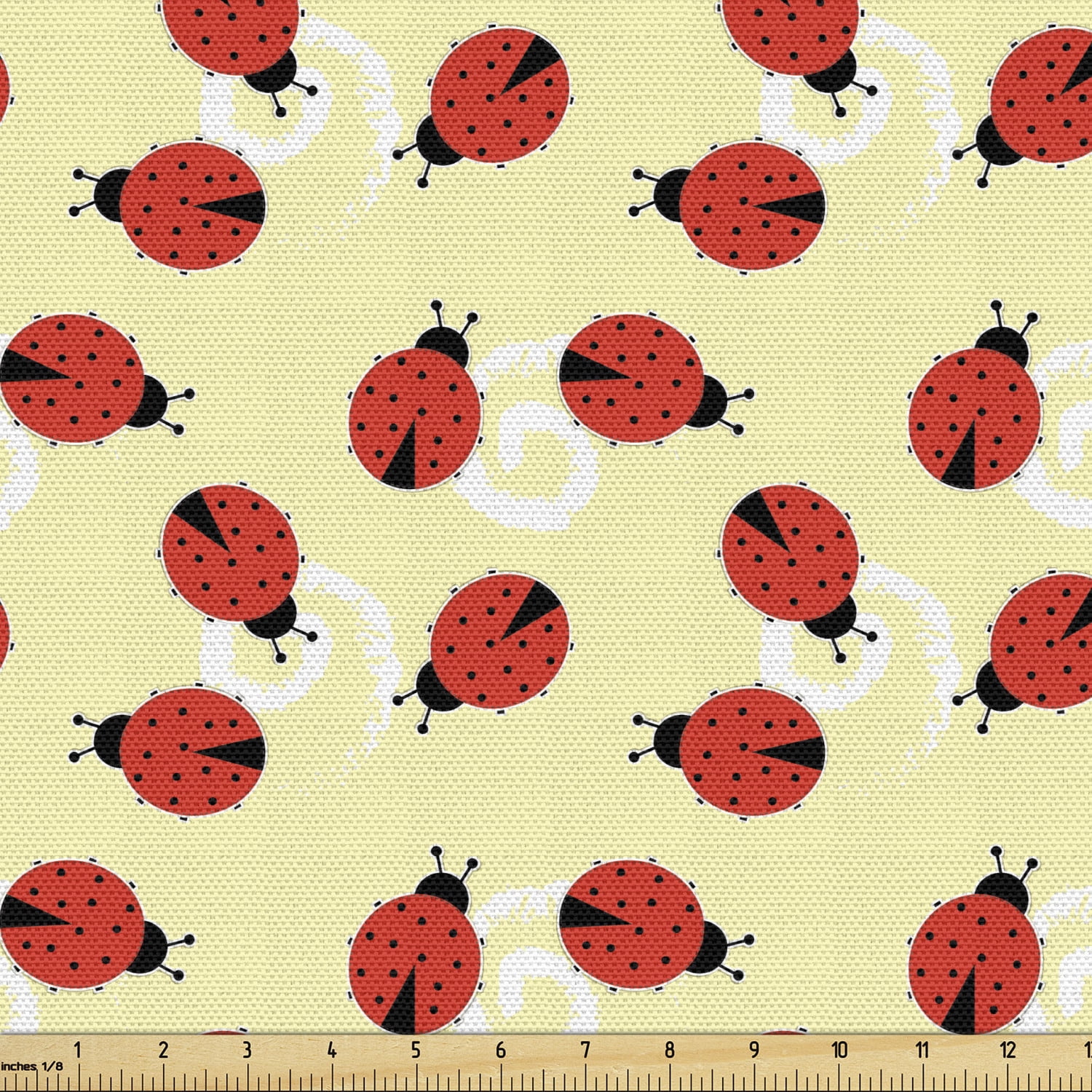 Ladybug Fabric by the Yard Upholstery, Graphic Ladybugs Pattern on a ...