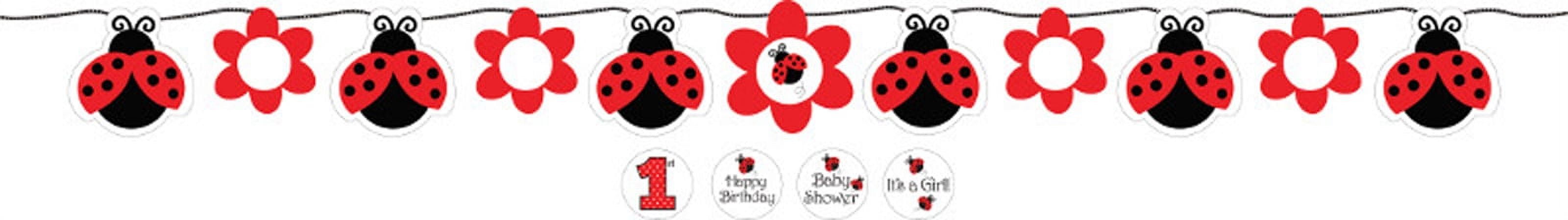 Ladybug Fancy Ribbon Flag Banner - Walmart.com