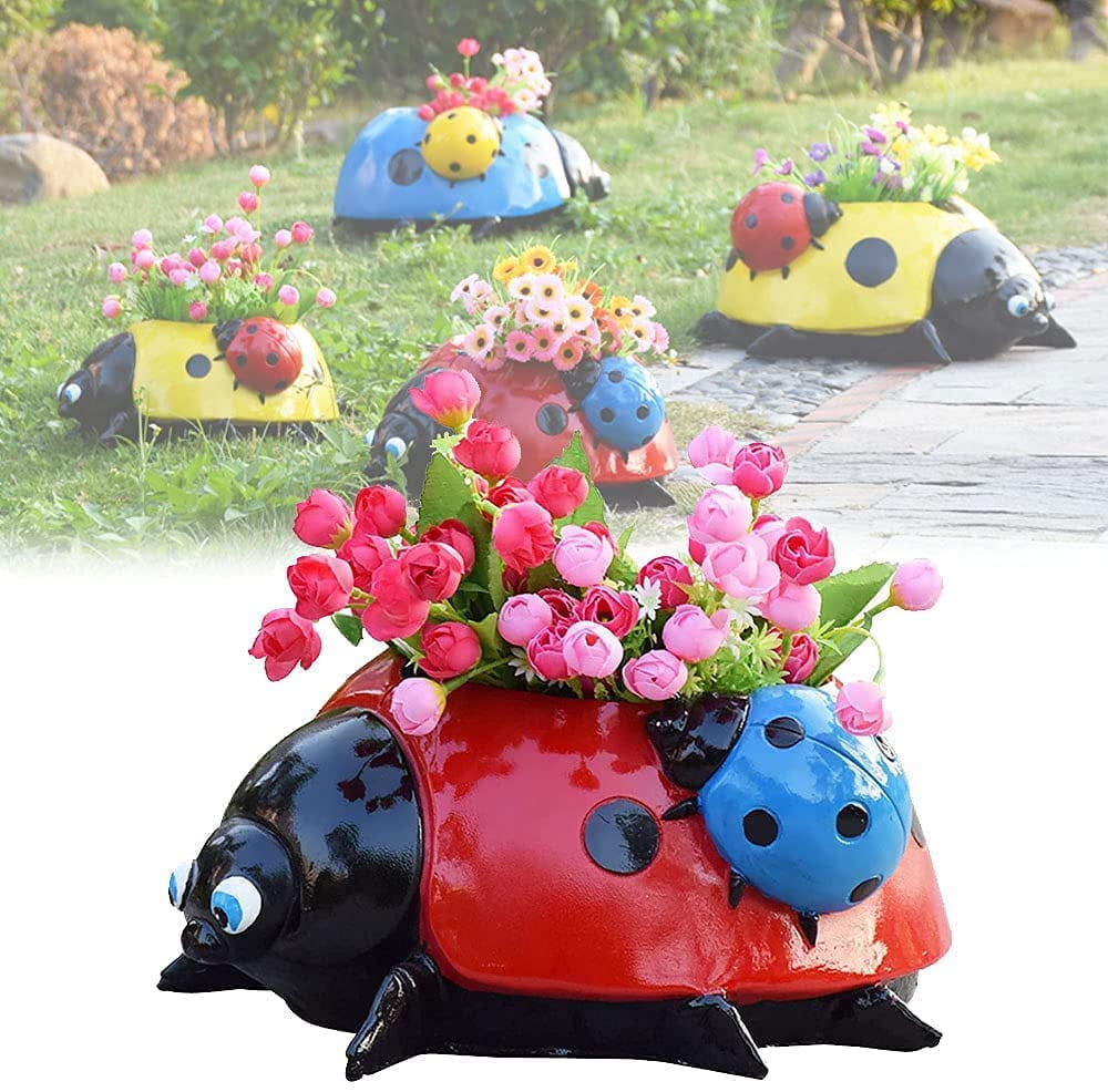 Ladybug Flower Pot Decor, Whimsical Ceramic Ladybug Planter Pot, Garden ...