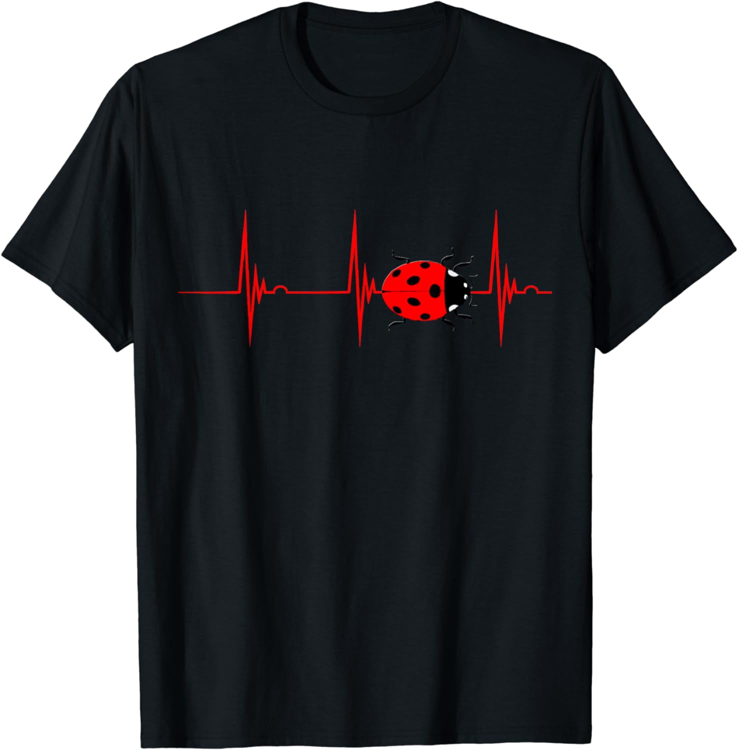 Ladybug Heartbeat EKG Pulse Insects Bugs Entomology T-Shirt - Walmart.com