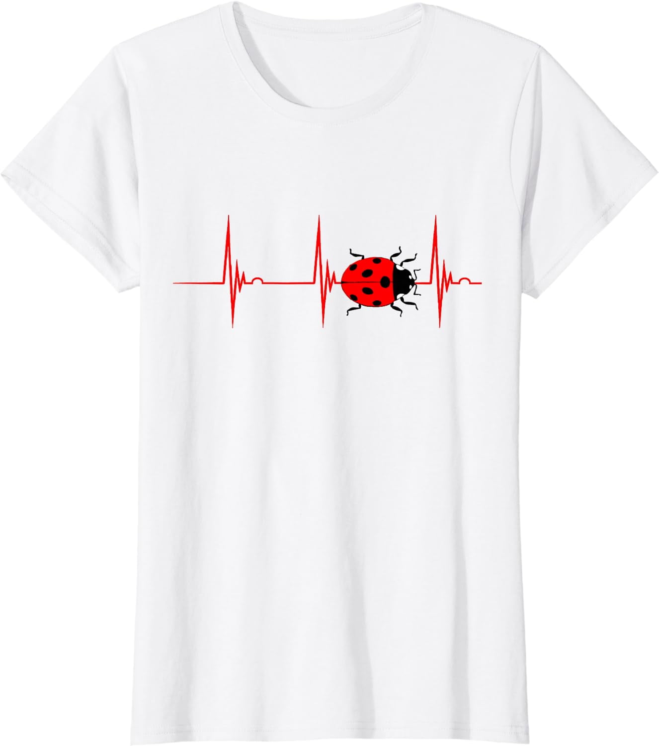 Ladybug Heartbeat EKG Pulse Insects Bugs Entomology T-Shirt - Walmart.com