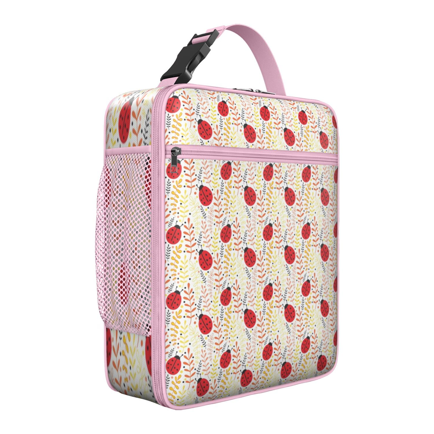 Ladybug Insulated Lunch Bag Box Teen Reusable Lunch Bag with Front ...