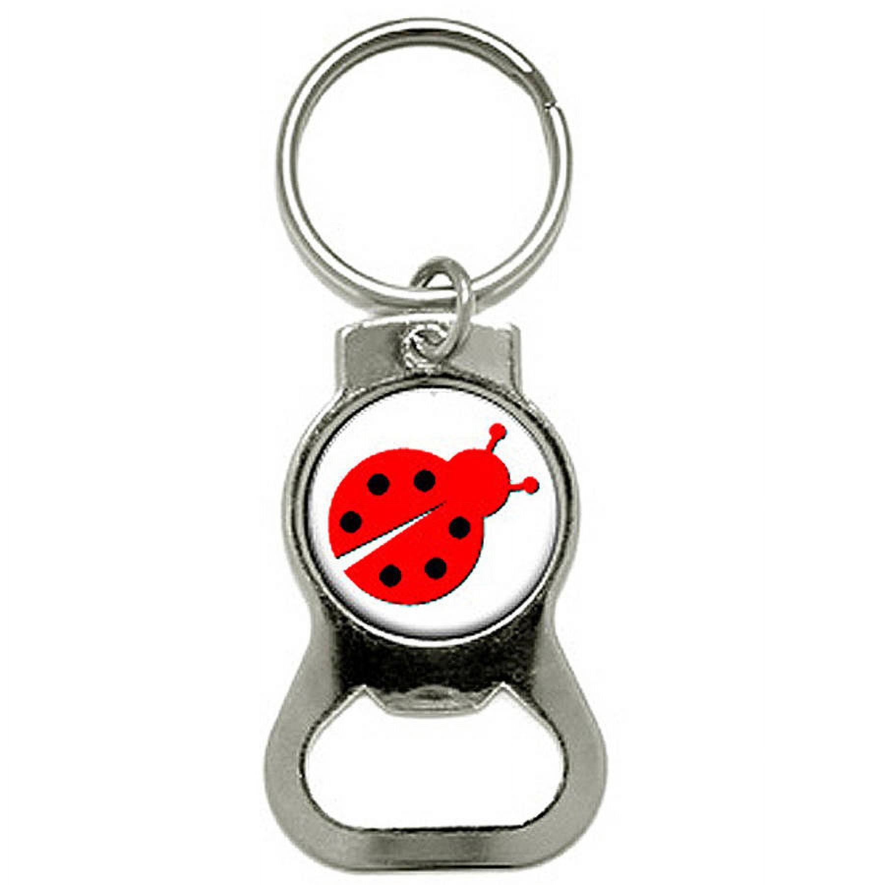 Ladybug Lady Bug Bottle Cap Opener Keychain Ring - Walmart.com
