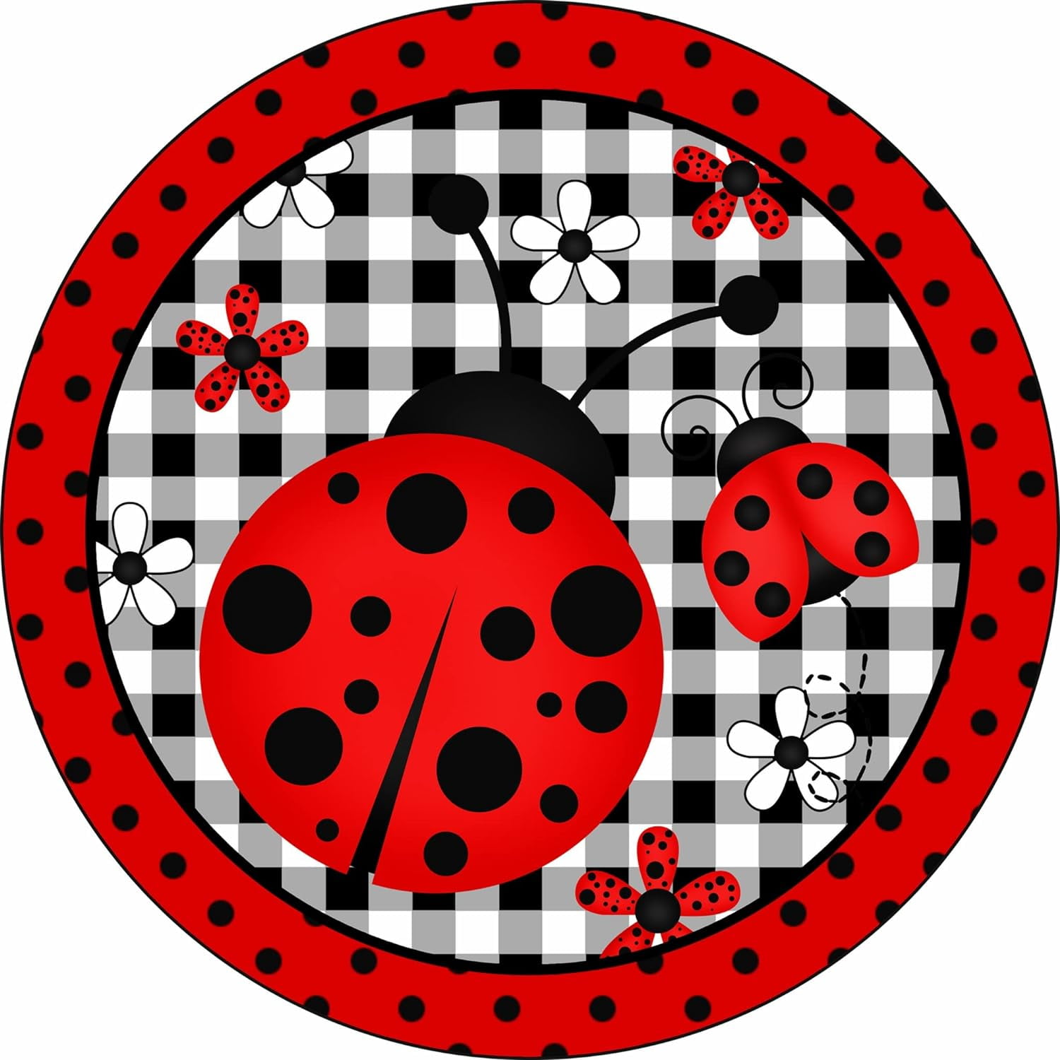 Ladybug Lady Bug Ladybird Sign 12x12 Inch Round Metal Wreath Sign Wall ...