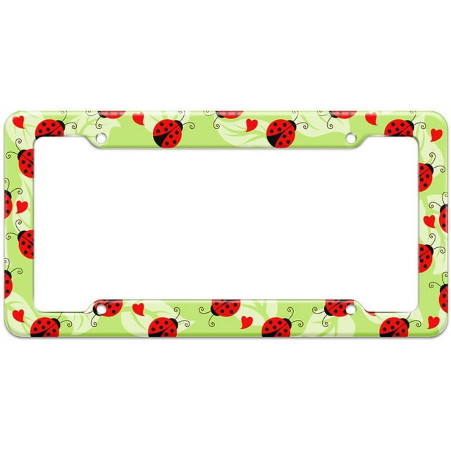 Ladybug Lady Bug Pattern License Plate Frame - Walmart.com