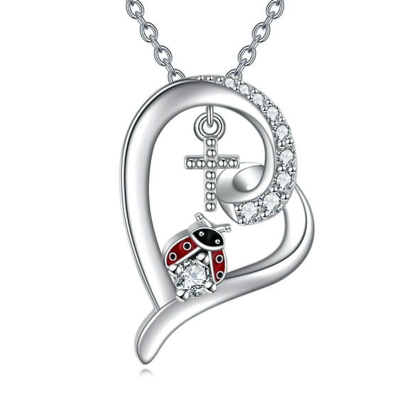 Ladybug Necklace Sterling Silver Cross Jewelry Gifts for Women ...