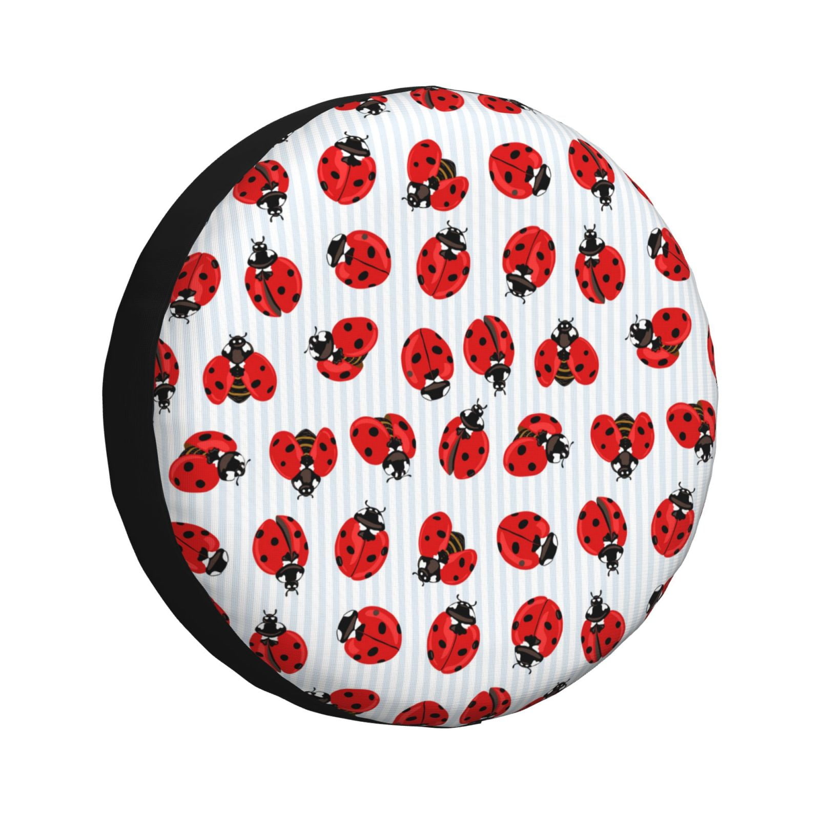 Ladybug On Blue Stripes Spare Tire Cover for Trailer Camper RV Truck ...