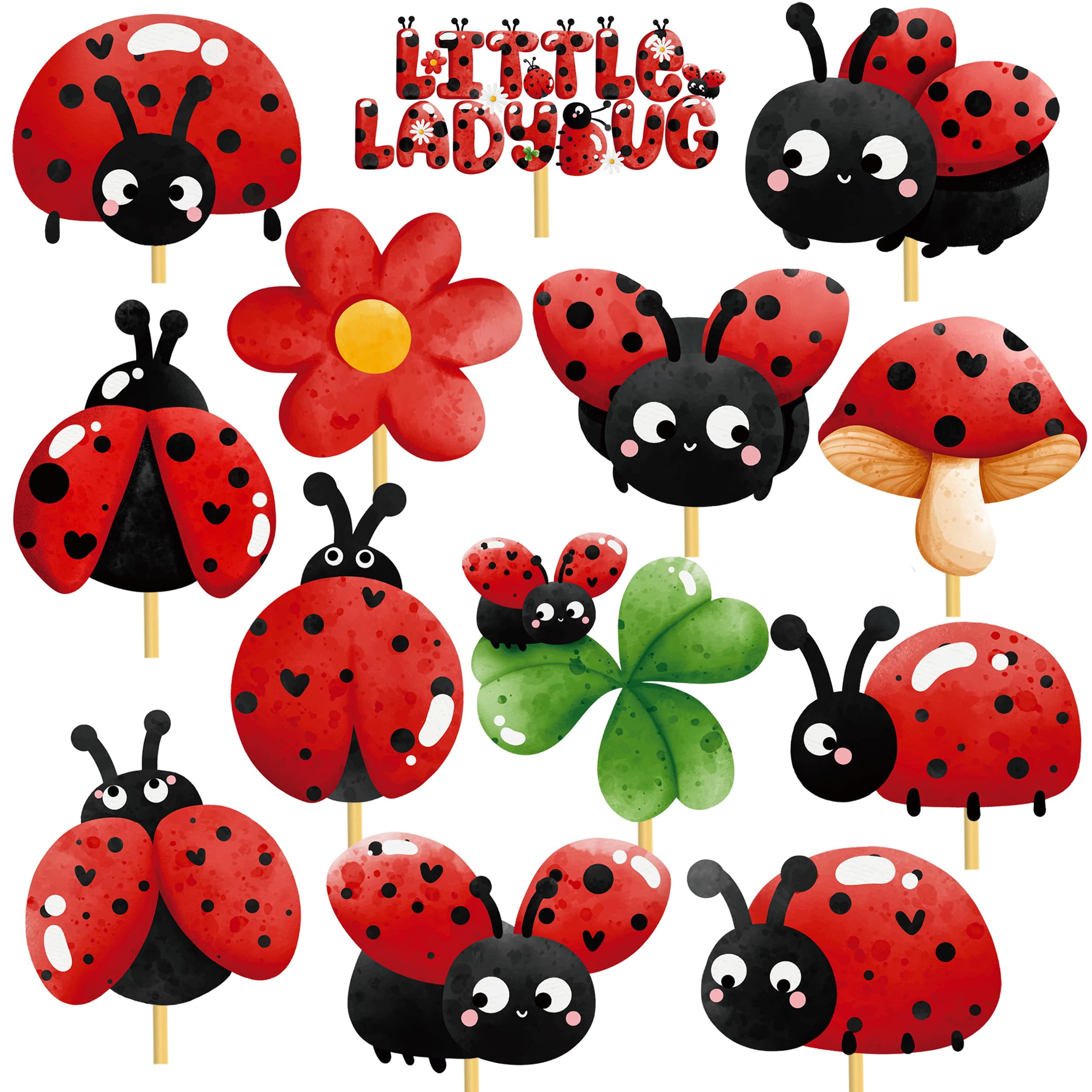 Ladybug Party Centerpiece Sticks Ladybug Birthday Party Table Toppers ...
