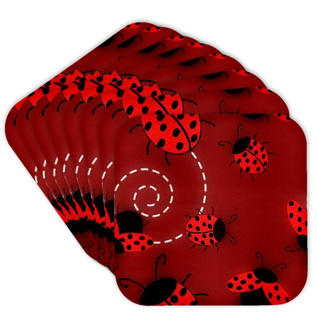 3dRose, Ladybug Pattern , Set of 8 Coasters - Soft - Walmart.com