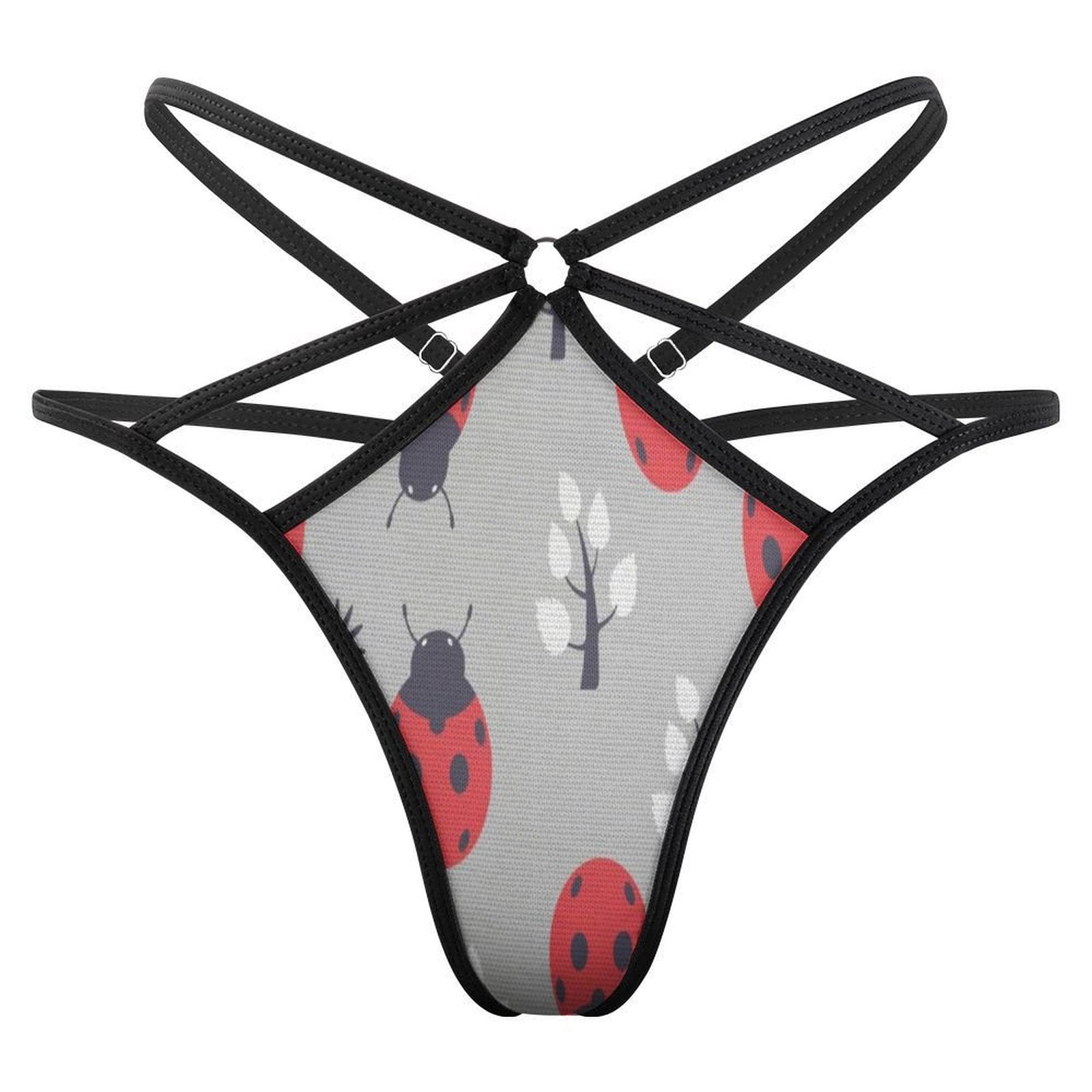 Ladybug Plant Open Type Women's Panties Crotch Opening G-strings Thongs ...
