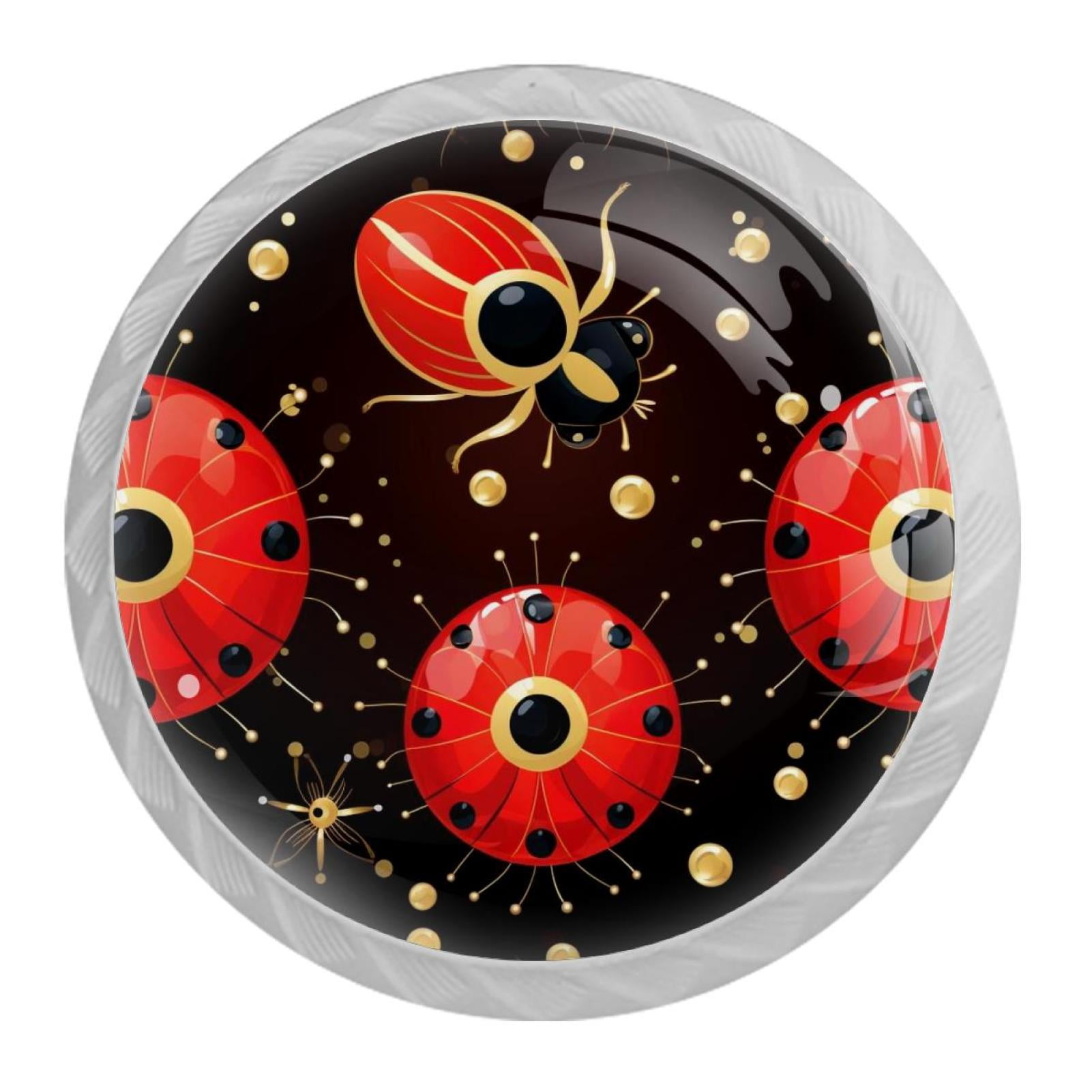 Ladybug Pretty Pattern Custom Drawer Knobs - Cabinet Knobs ABS Glass ...